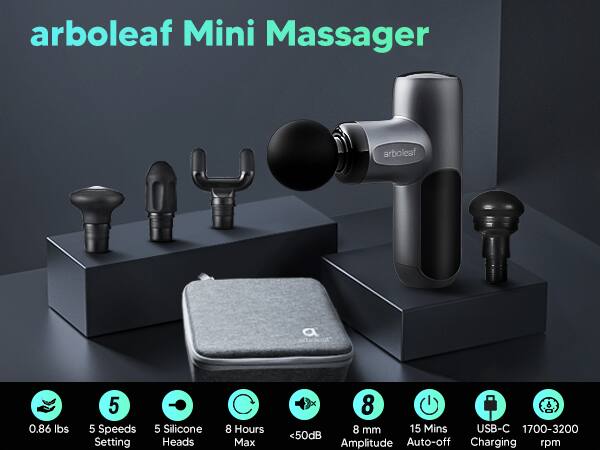 Arboleaf Mini Massage Gun, Deep Tissue Percussion Massager, Portable, Quiet, for Back Pain ...