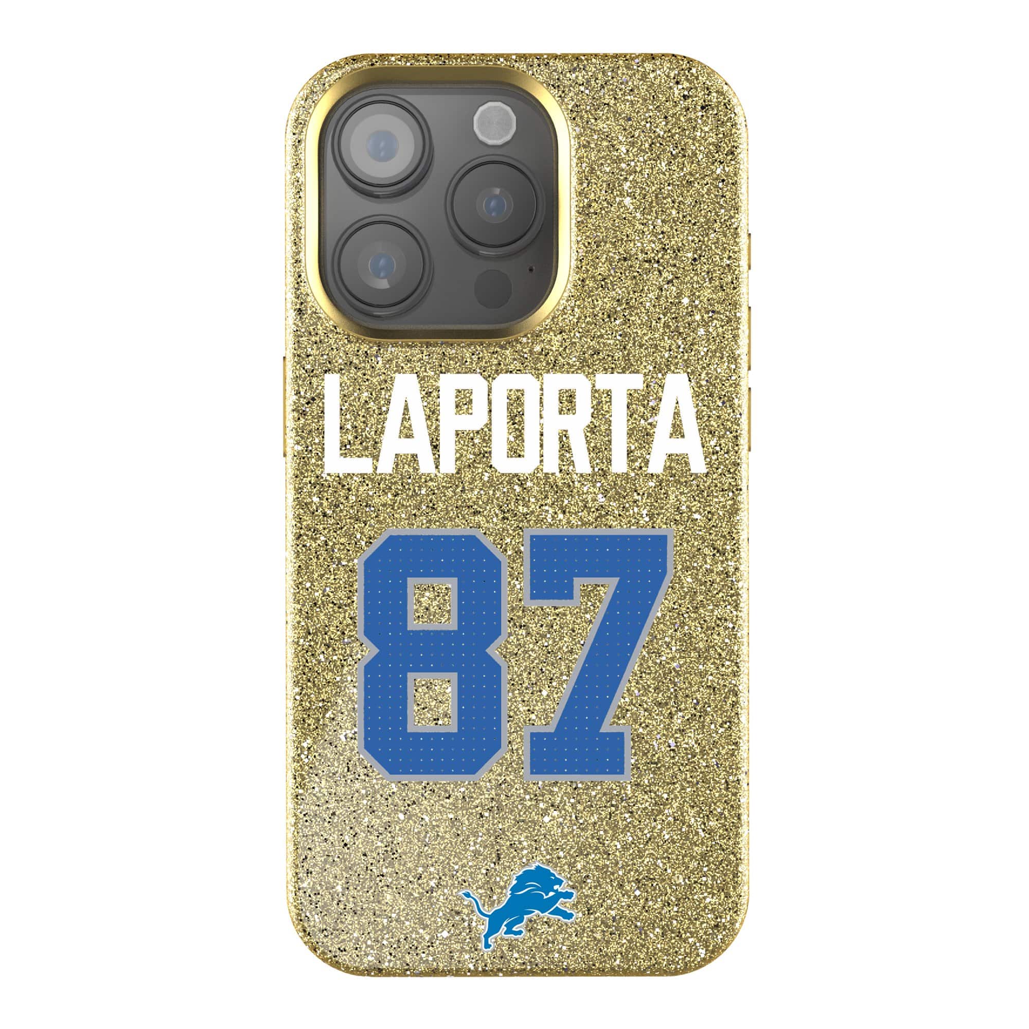 Keyscaper - Sam LaPorta Detroit Lions Bling iPhone - 15 Pro - Gold ...