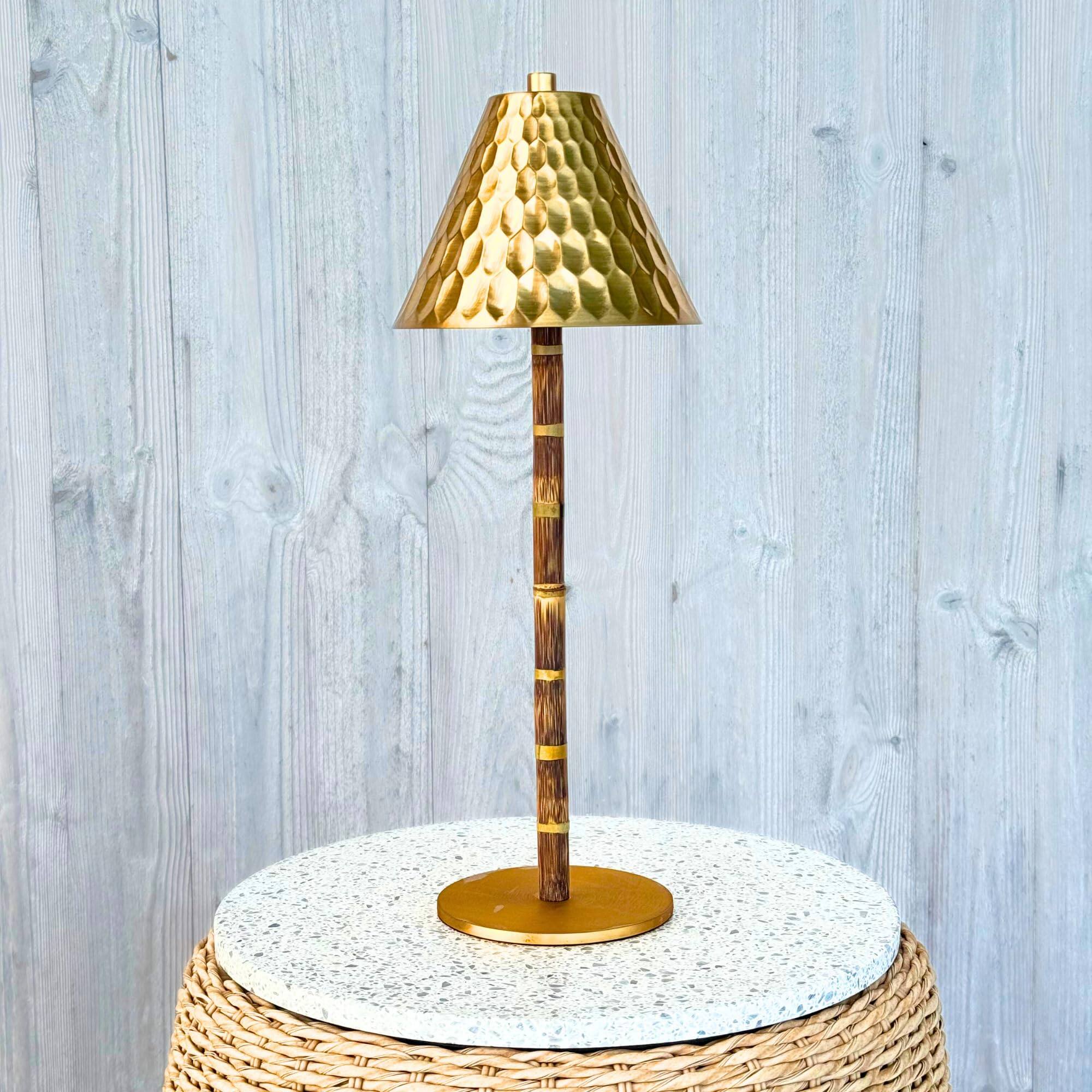 Dazzling Pops Bamboo Cordless LED Table Lamp Rechargeable Hour Battery ...