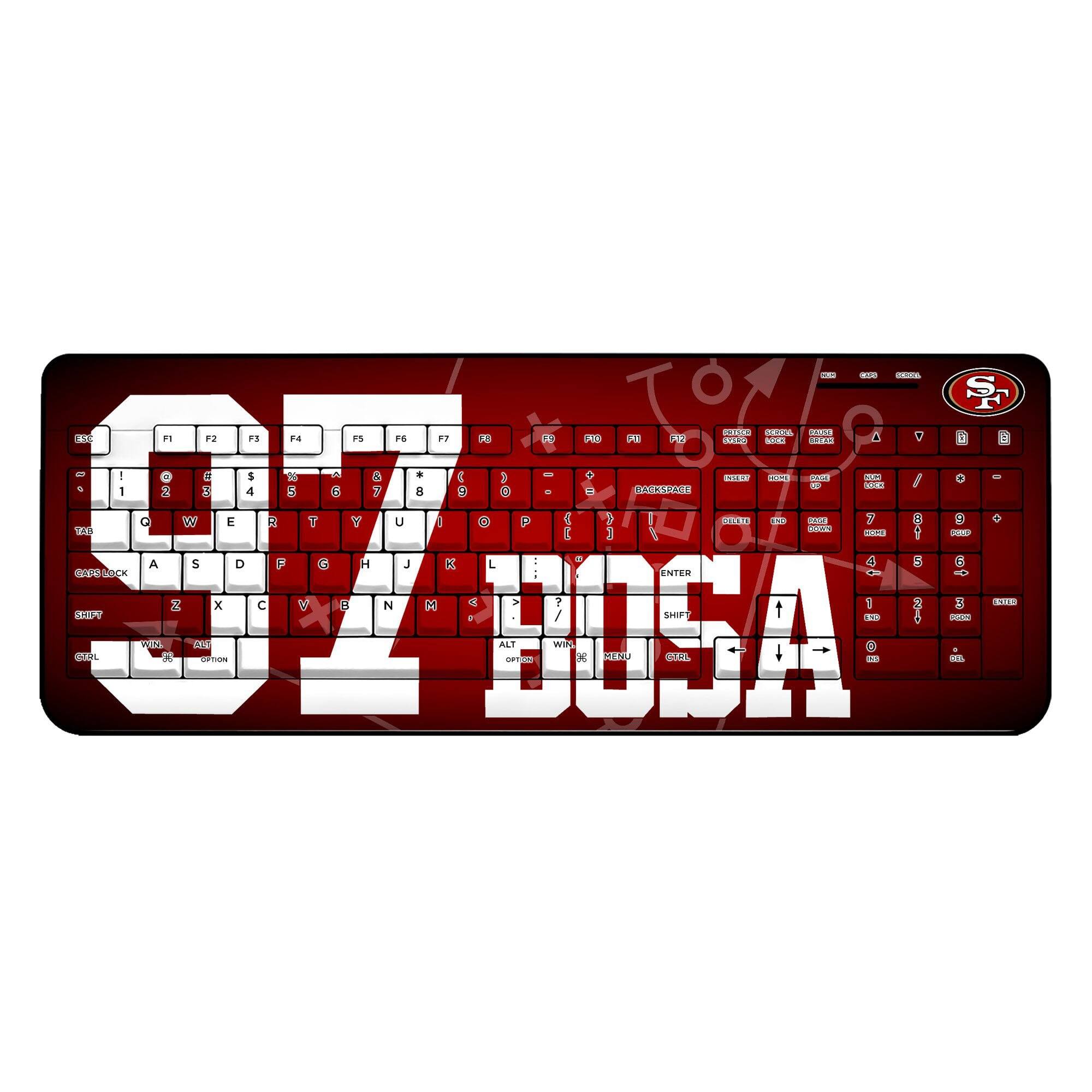 Keyscaper Nick Bosa San Francisco 49ers Wireless Keyboard Black ...