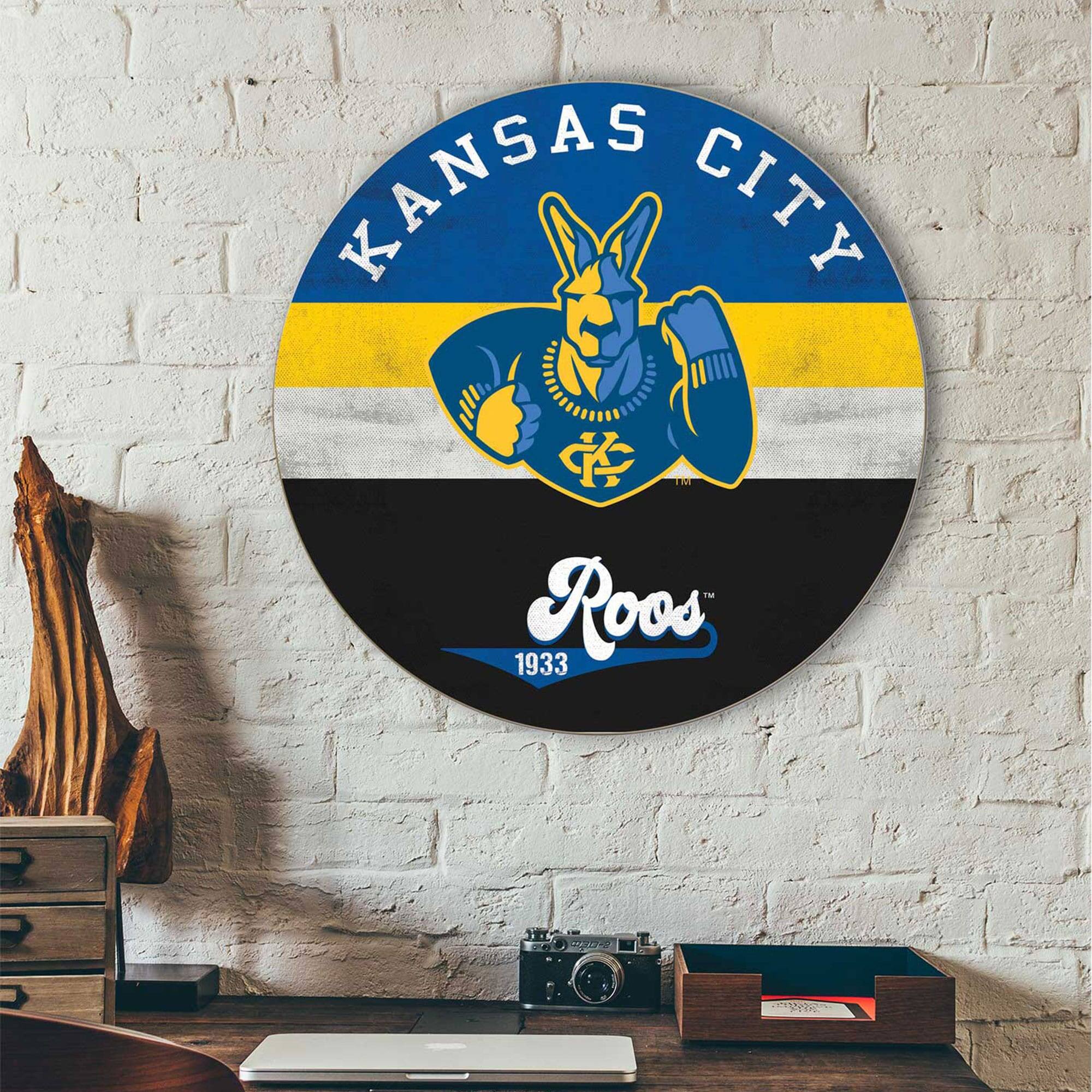Jardine UMKC Kangaroos 20'' x 20'' Retro Logo Circle Sign Blue ...