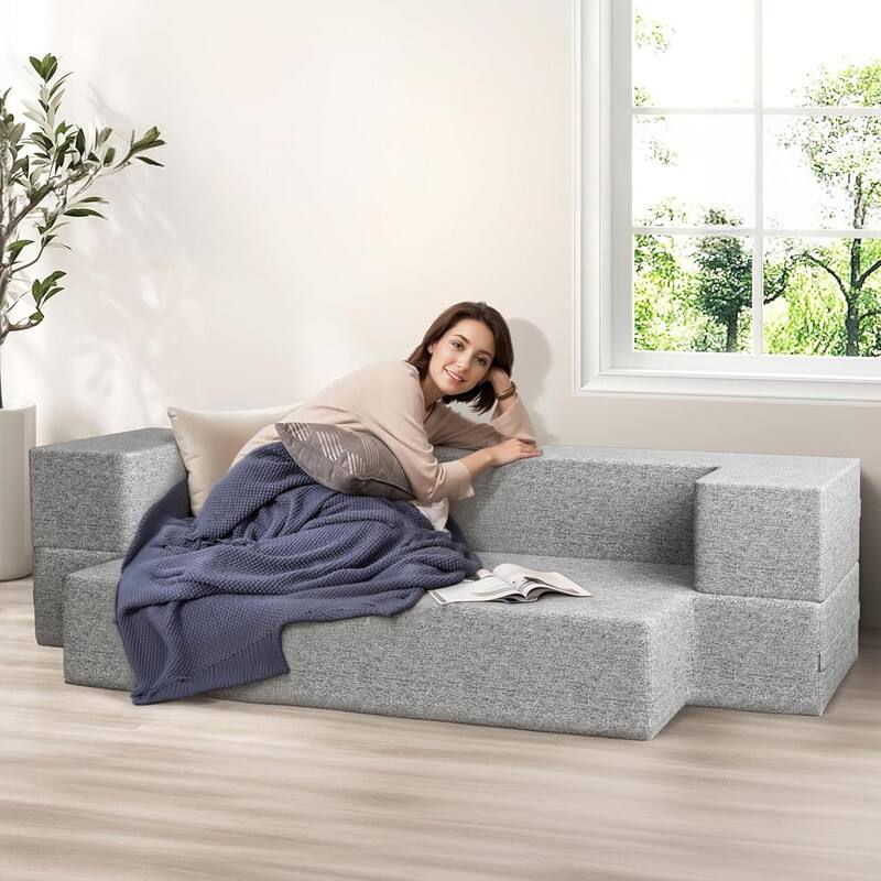 wowmax 10" Folding Sofa Bed Twin Floor Futon & Sleeper Couch for Dorm ...