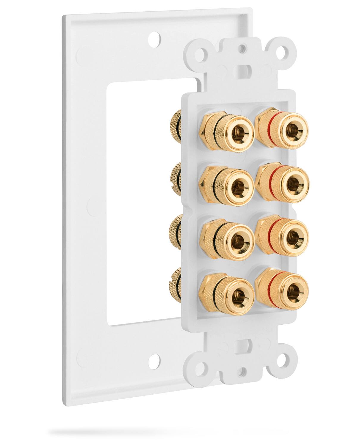 Fosmon Quad Speaker Home Theater Wall Plate, Copper Banana Binding Post ...