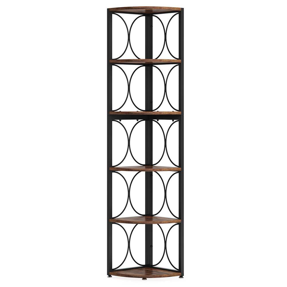 Kadyn Bookshelf, Storage Shelf, Bookcase,6 Tier Corner Shelf, 67 ...