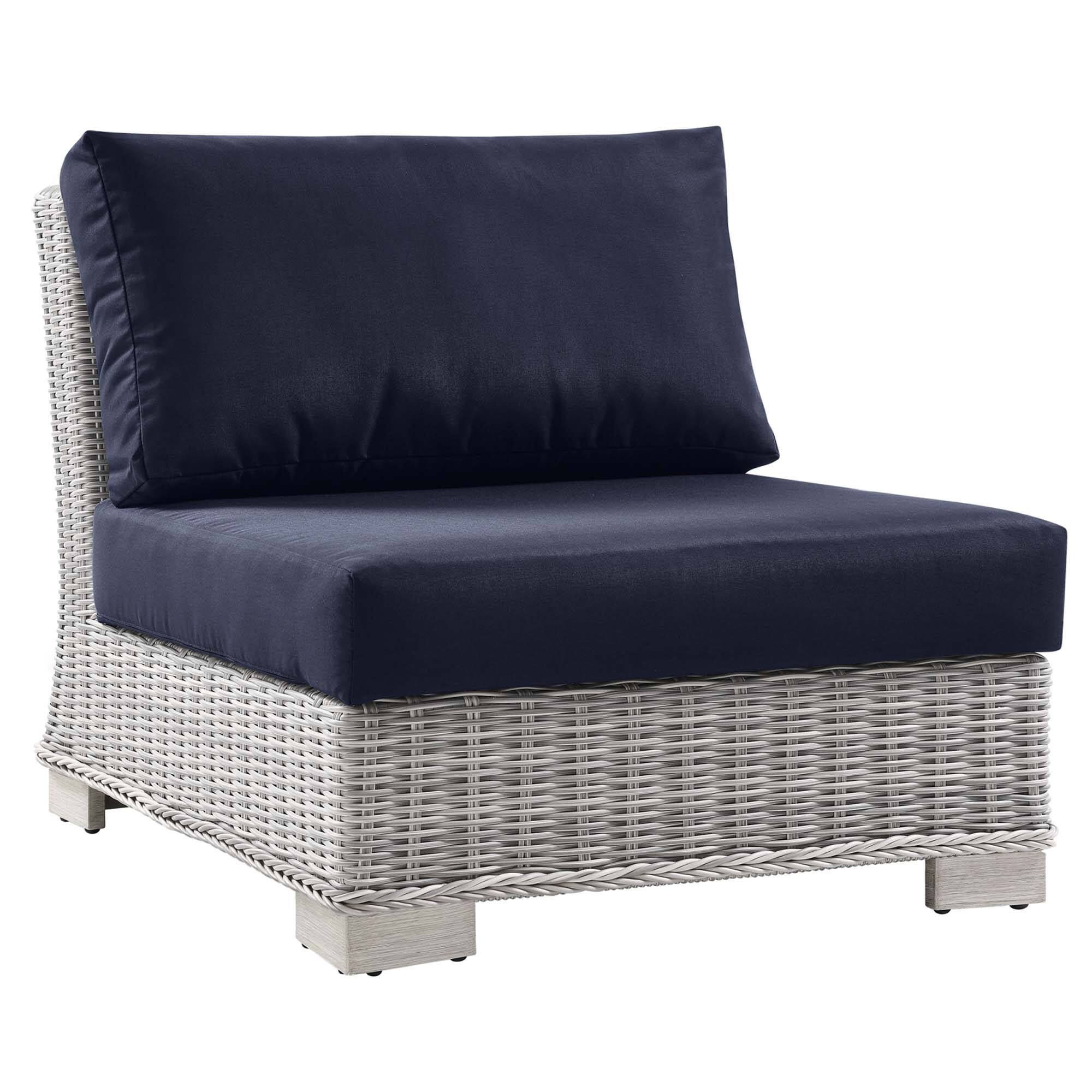 Conway Outdoor Patio Wicker Rattan Armless Chair by Modway Light Gray ...