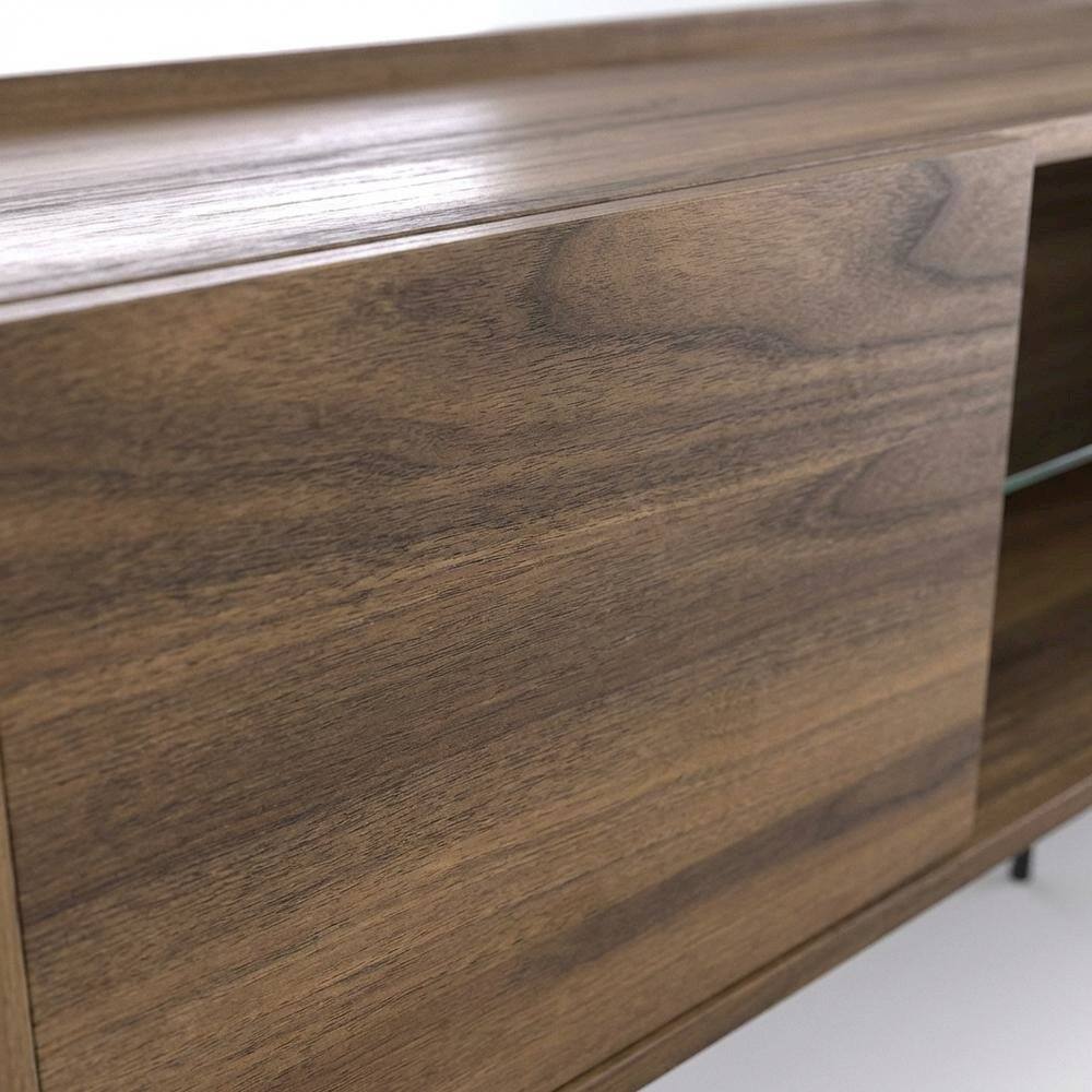 FurniFact Walnut TV Stand, 65 80 Inch Flat Screen Televisions in ...
