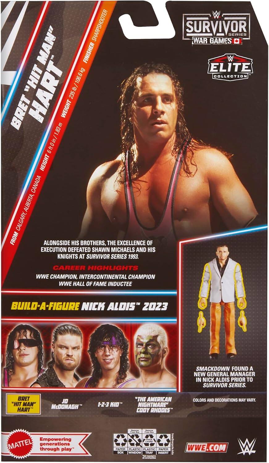 Mattel WWE Elite Collection: Survivor Series War Games Bret Hart Figure ...