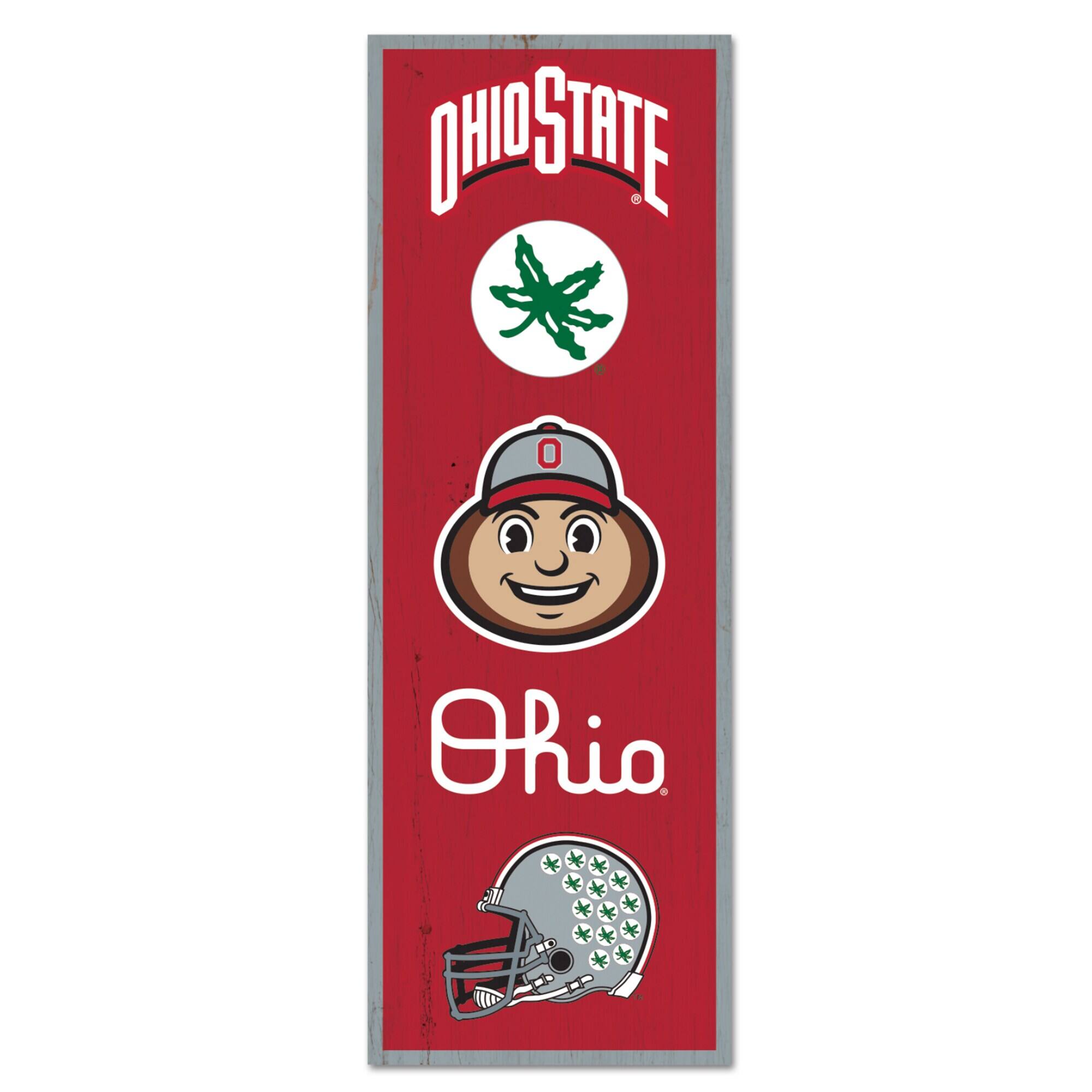 WinCraft Ohio State Buckeyes 6" x 17" Logo Evolution Wood Sign ...