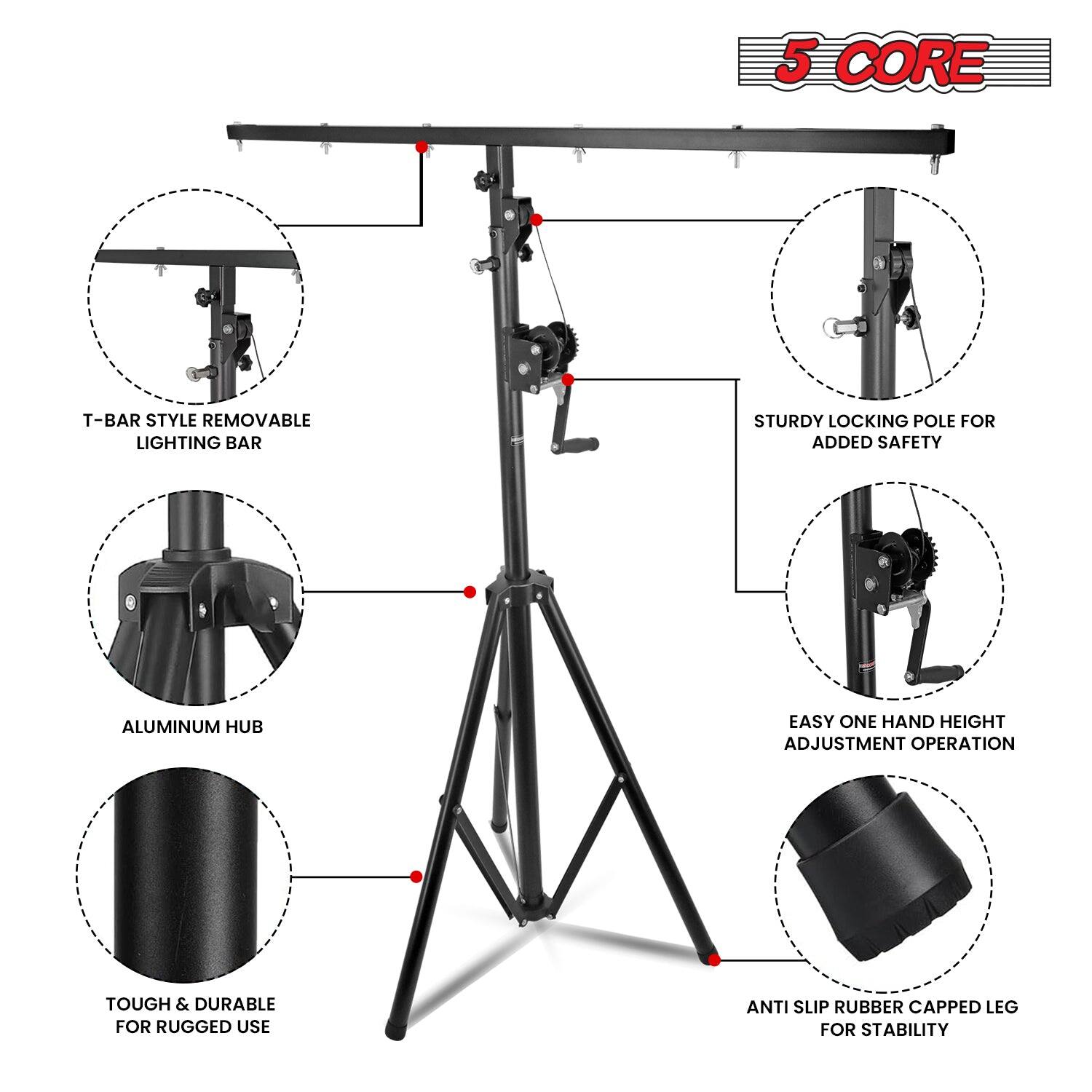 5 CORE 5Core DJ Light Stand Stage Lighting Truss System Hand Crank ...