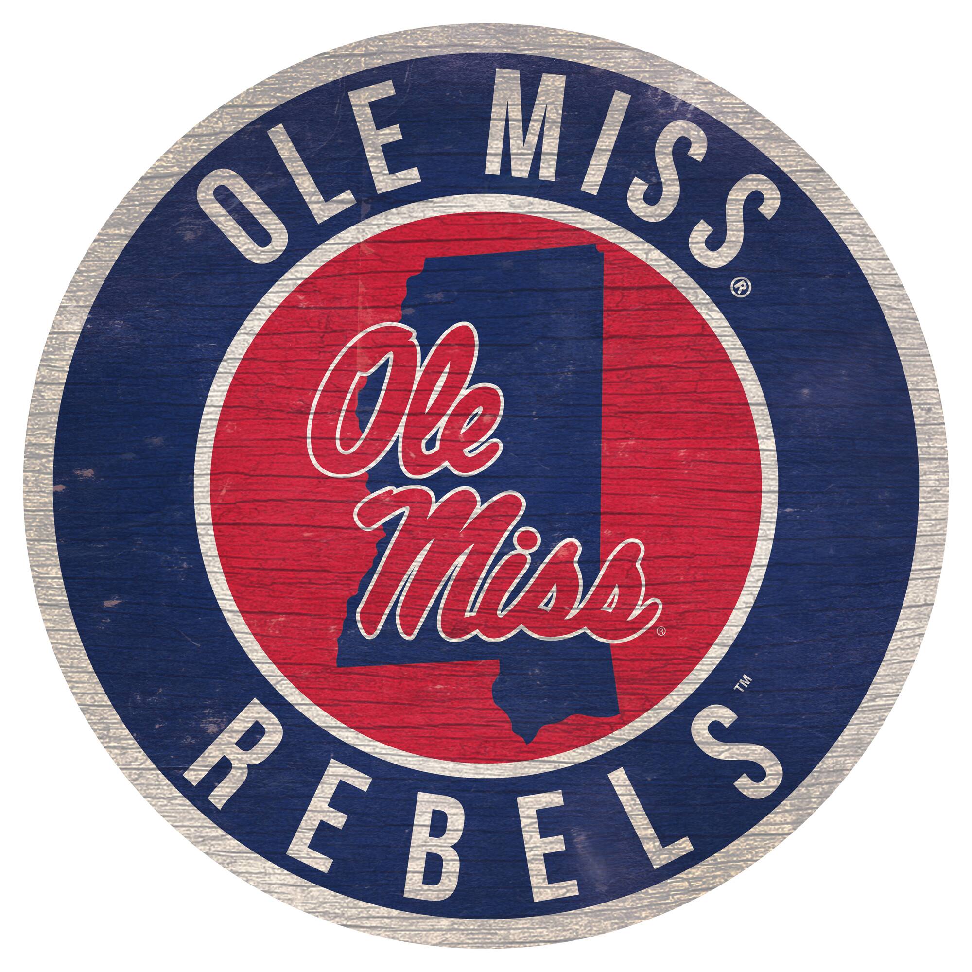Fan Creations Ole Miss Rebels 12'' x 12'' State Circle Sign Multicolor ...