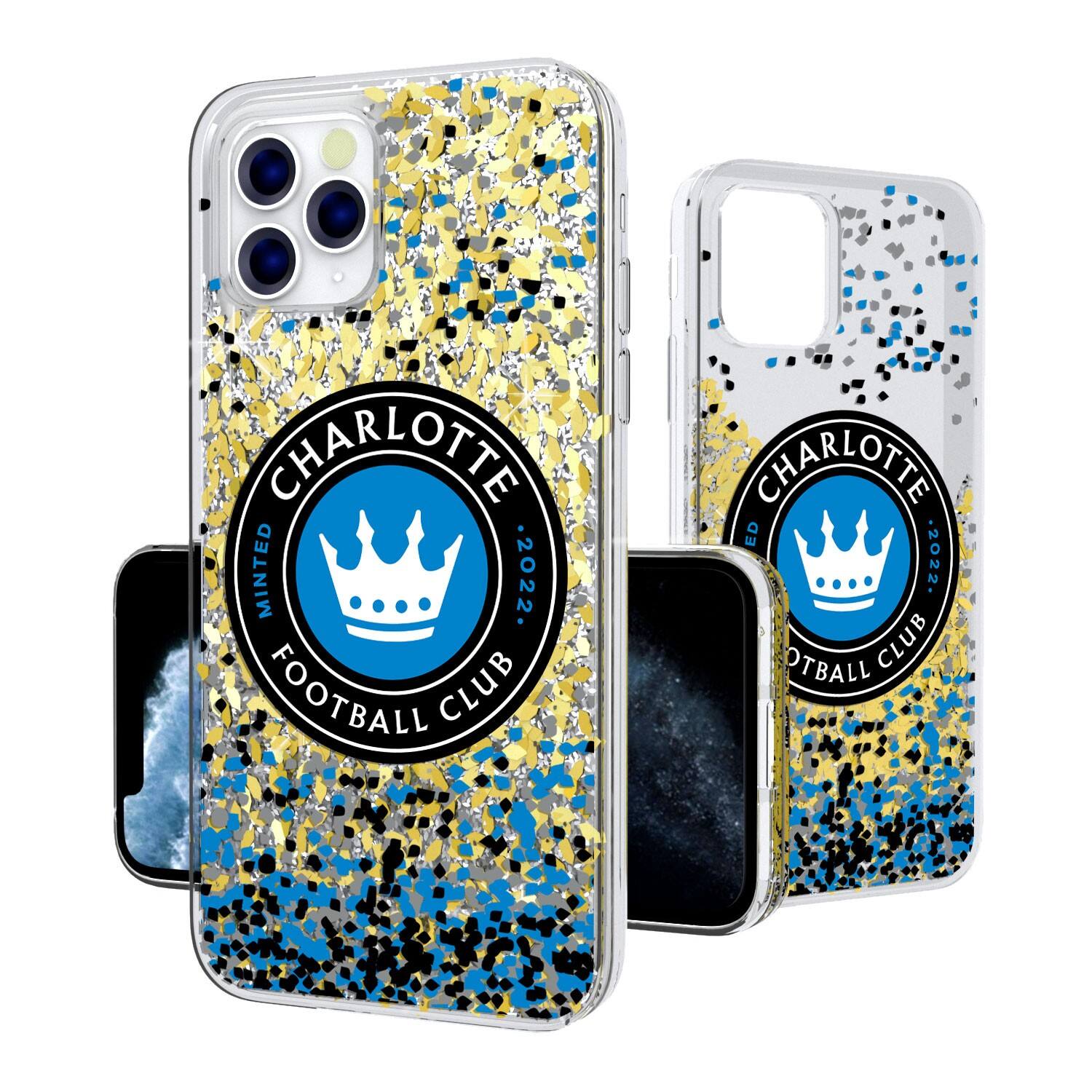 Keyscaper MLS Charlotte FC iPhone Confetti Glitter Design Case 15 Pro ...