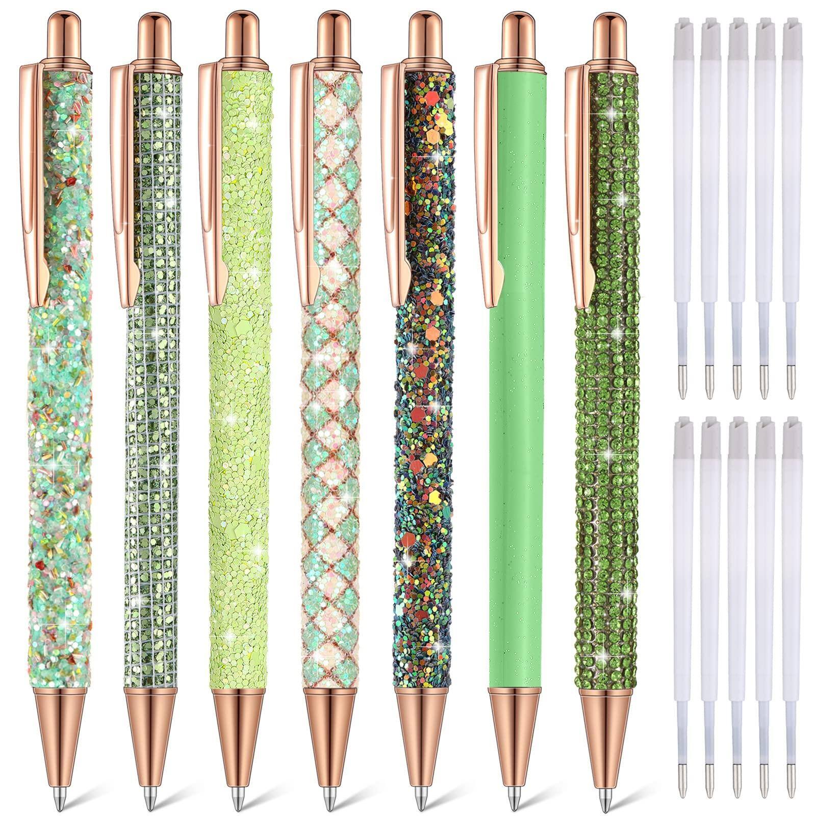 Paradigms Interiors 7 Fancy Pens For Women Cute Sparkly Glitter With 10 ...