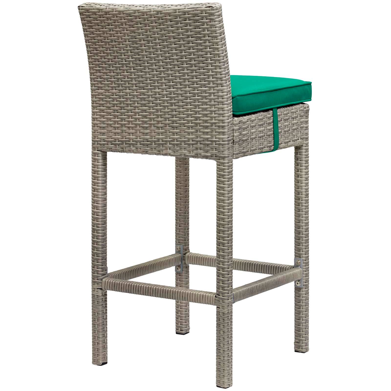 Conduit Outdoor Patio Wicker Rattan Bar Stool by Modway Light Gray ...