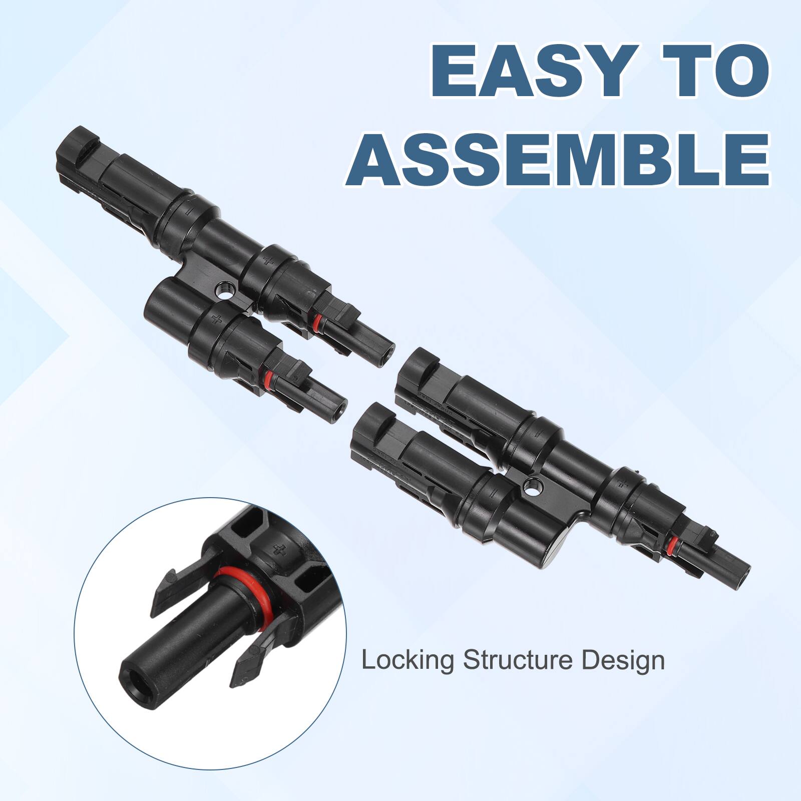 Unique Bargains A Pair T Shaped Branch Connector 1 to 2 Male/Female for ...