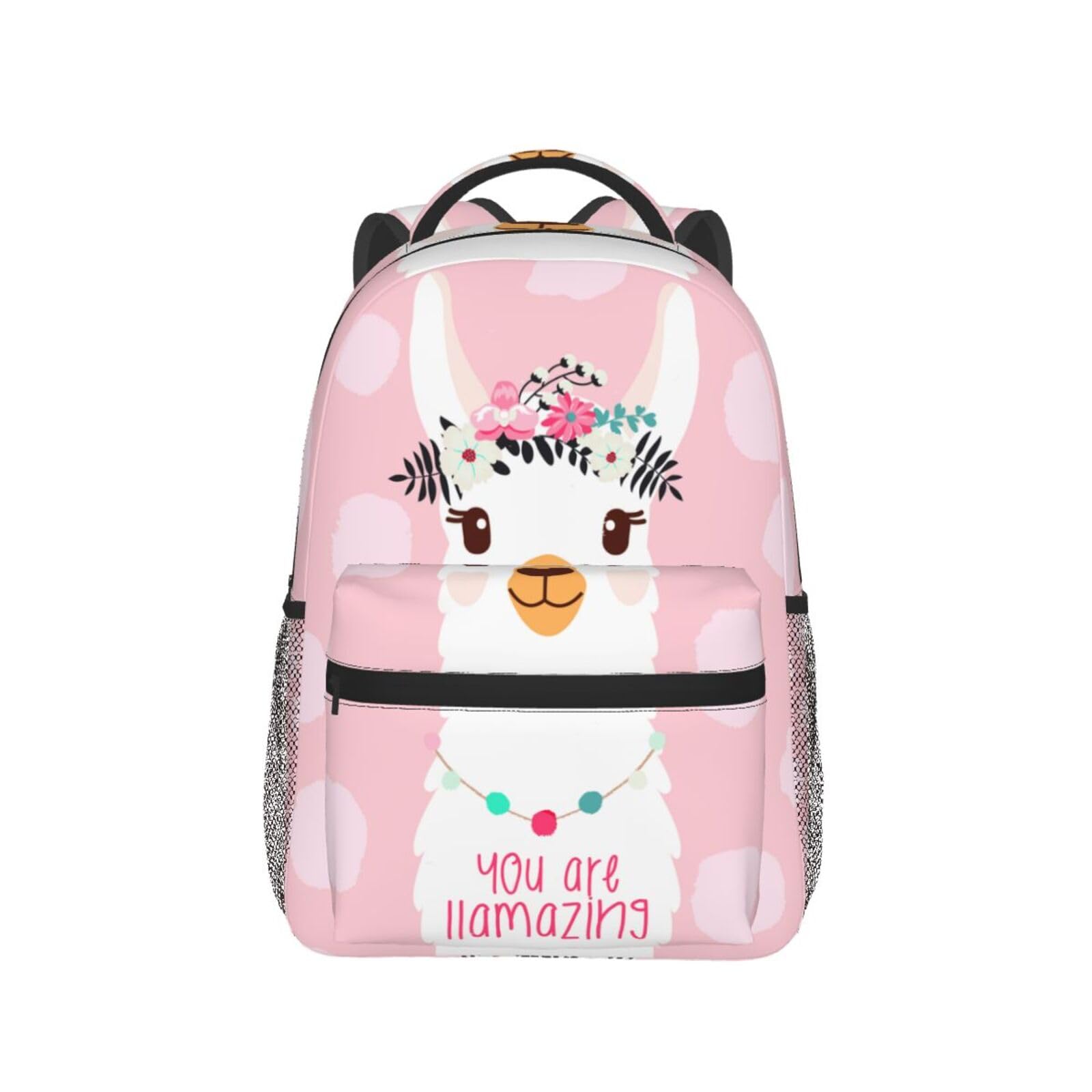 Pacoar Cade Cute Pink Llama Girly Alpaca Backpack For School Laptop ...