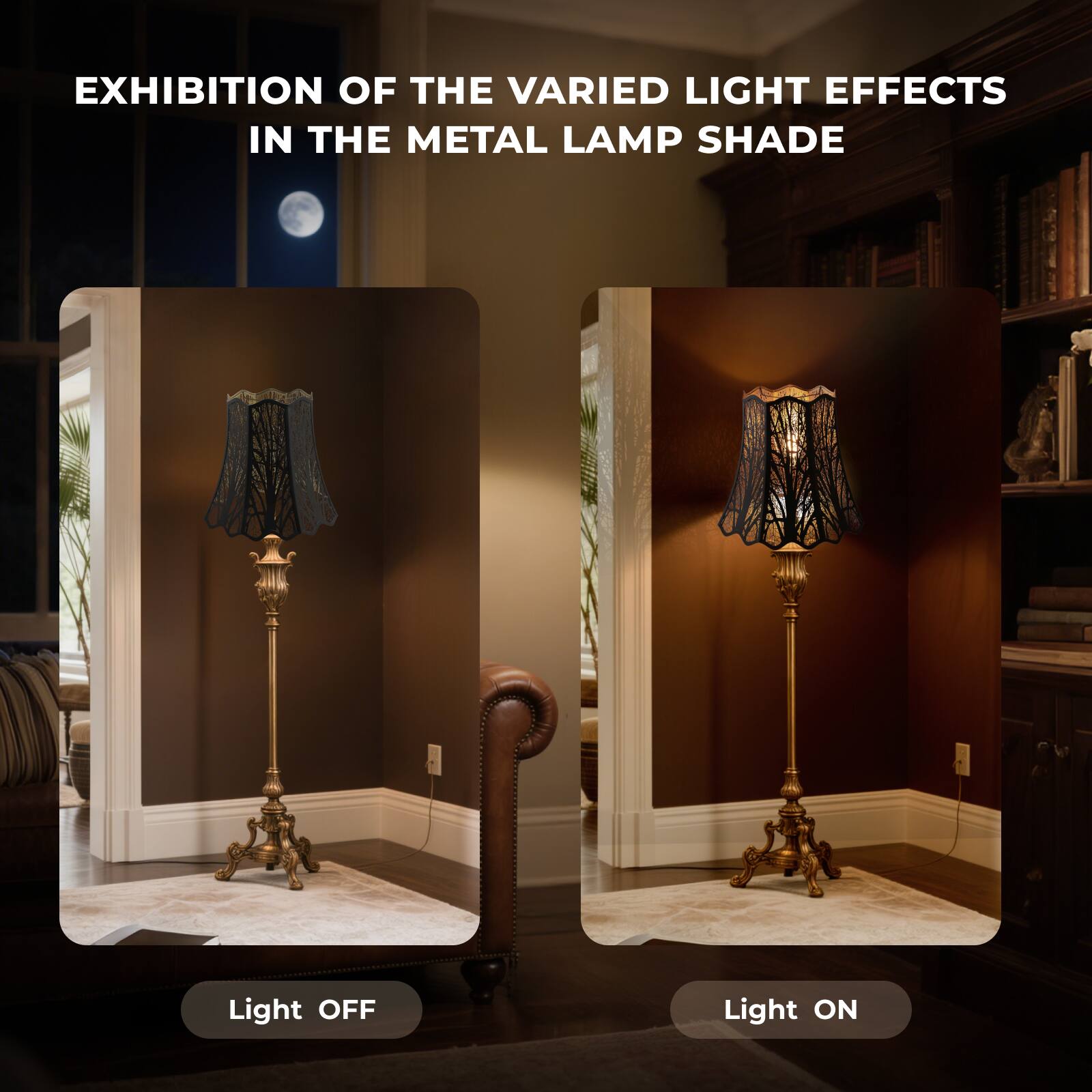 Alucset Wavy Edge Metal Large Lamp Shade for Table Floor Lamps Black ...