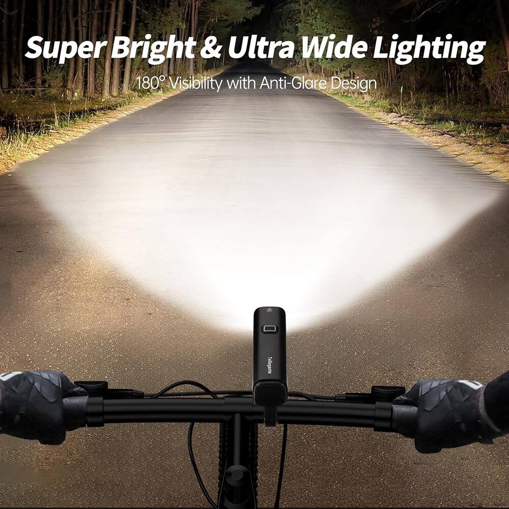 RTMB Super Bright USB C Bike Light Set, LED Headlight & Taillight, Waterproof Black B0DTK5SL44 ...