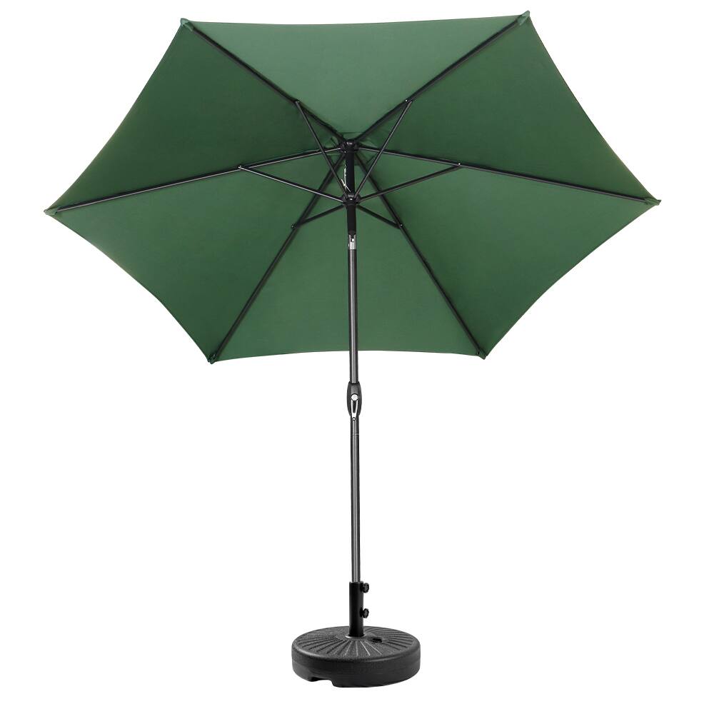 Ainfox 9ft Patio Umbrella With Round umbrella base Green BBS028GN003 ...