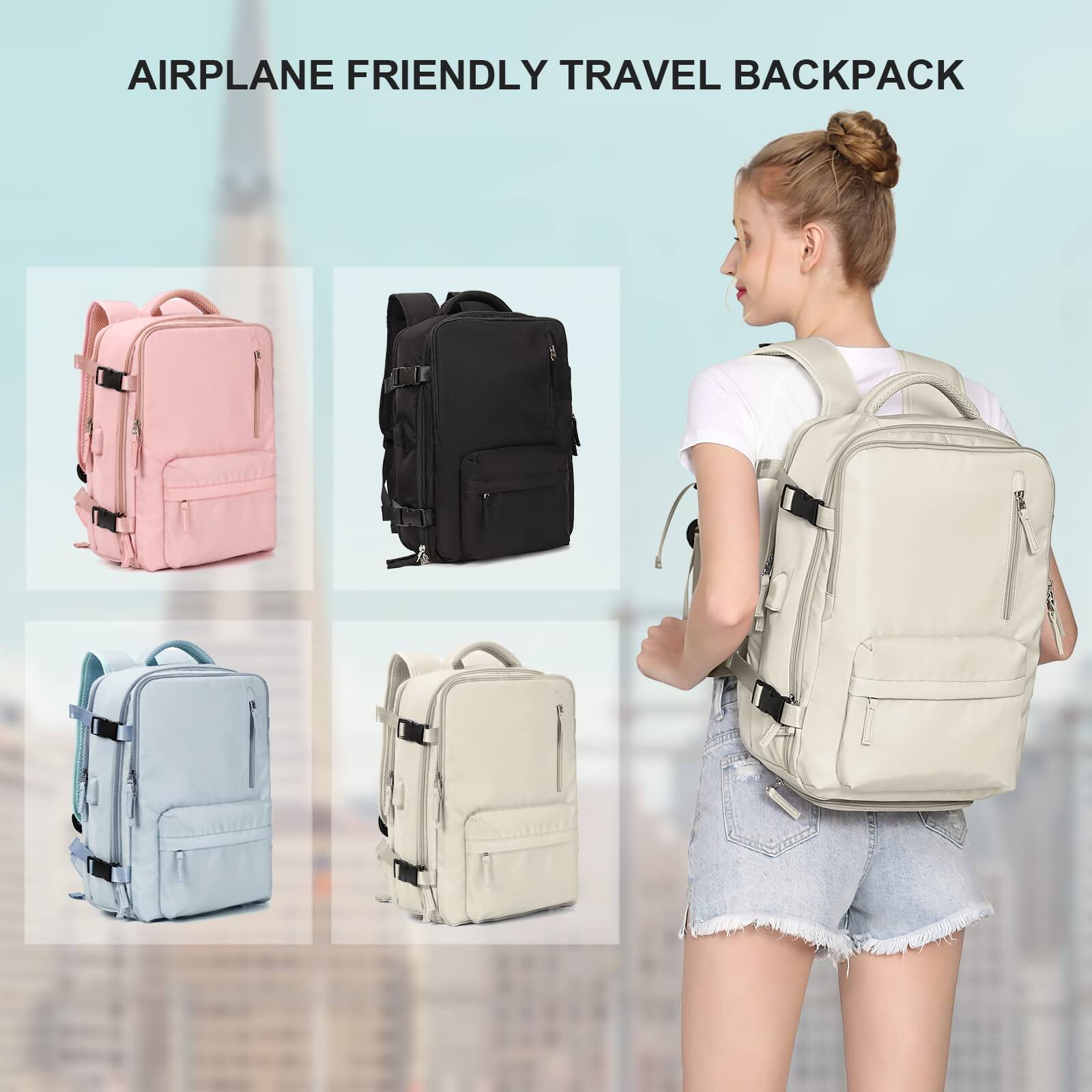 Cozy Serene Travel Backpack For Women Men Airline Approved Carry On ...