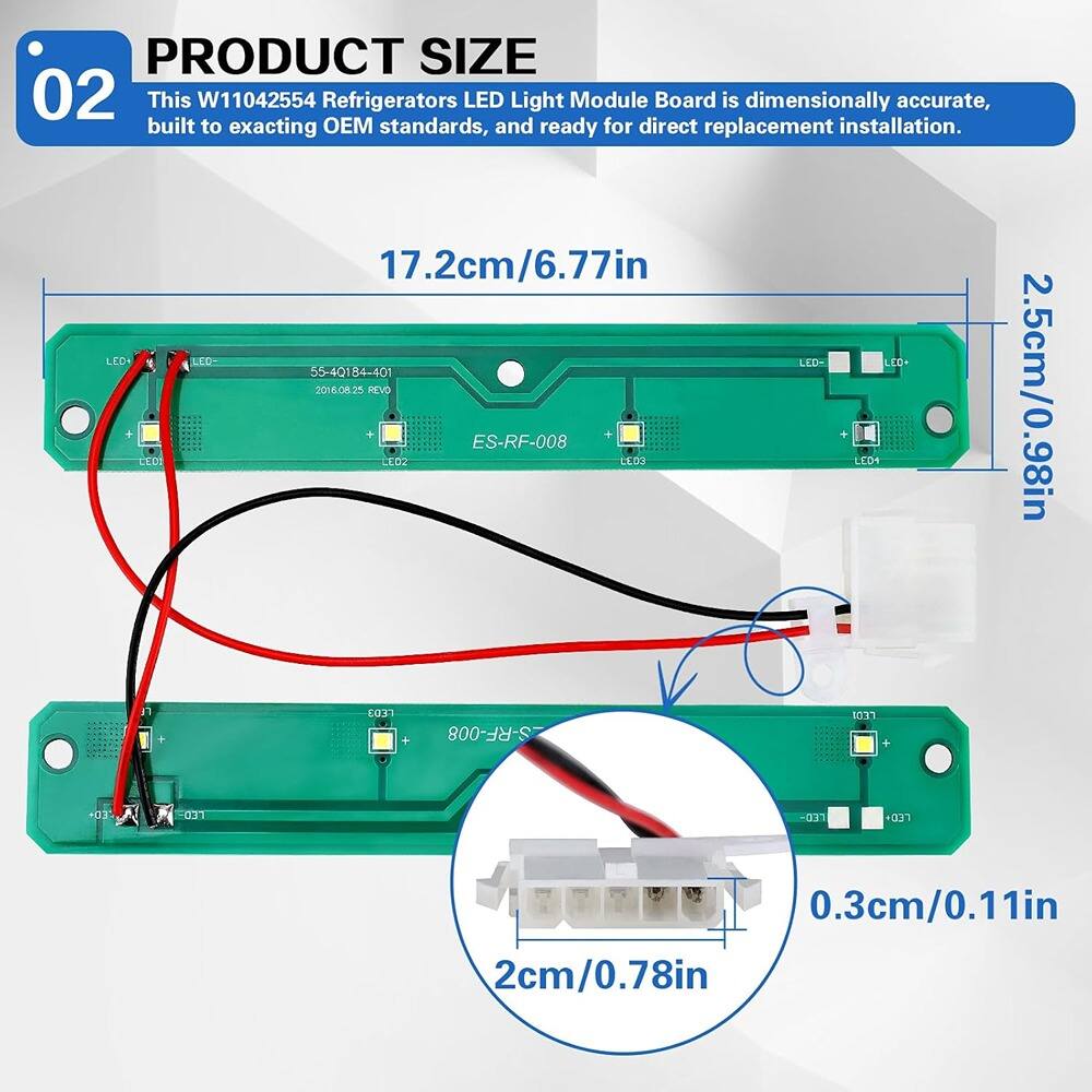 ACJPR Refrigerator LED Light Module Board for Whirlpool/Maytag/Amana, Upgraded White BX30060 ...