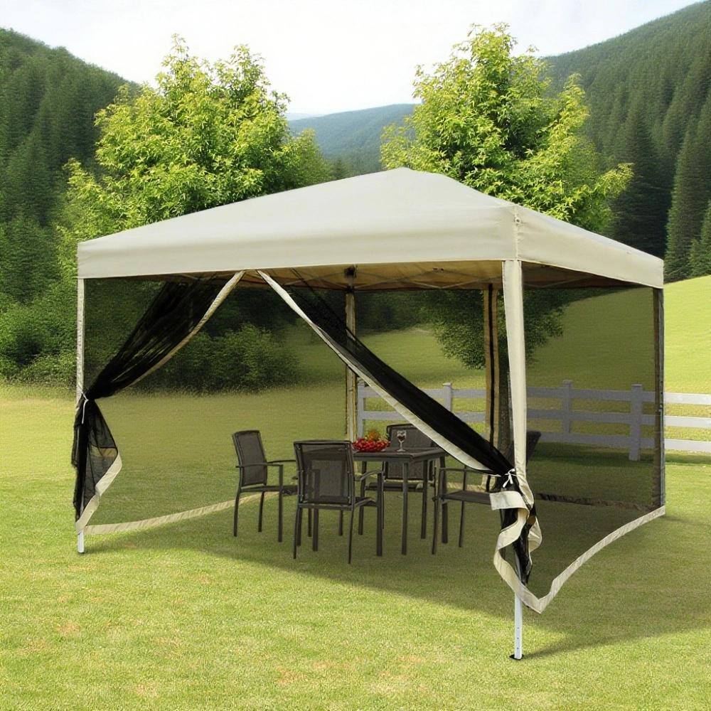 Tiramisubest Instant Pop Up Canopy Tent with Mesh Walls, 10'x10', Easy ...