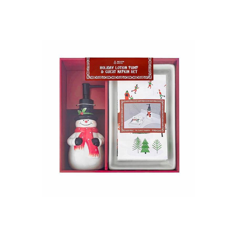 Dapper Styles Snowman Designed Lotion Pump Set Festive Christmas ...