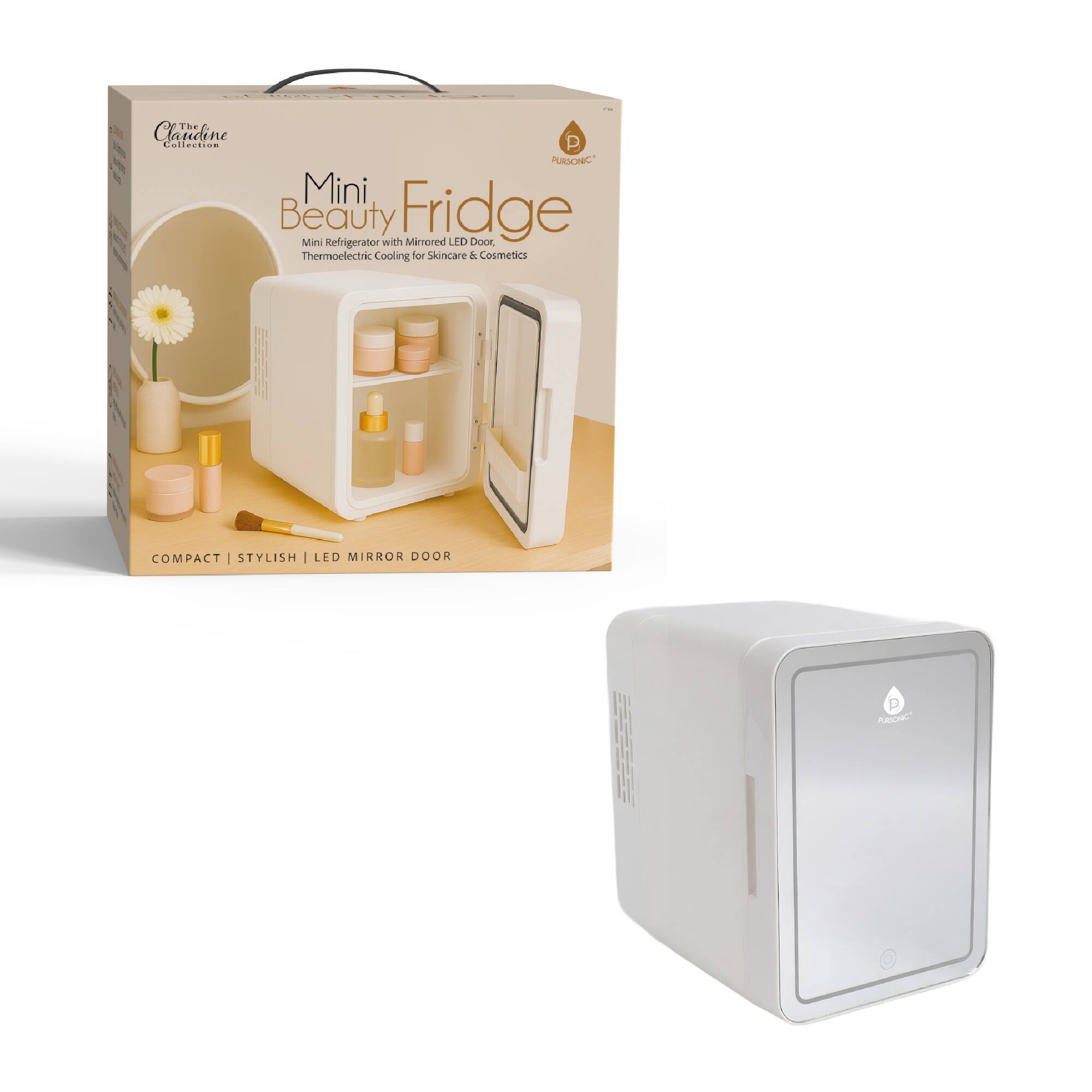Pursonic Mini Beauty Fridge with LED Mirror Door REF120 - Best Buy