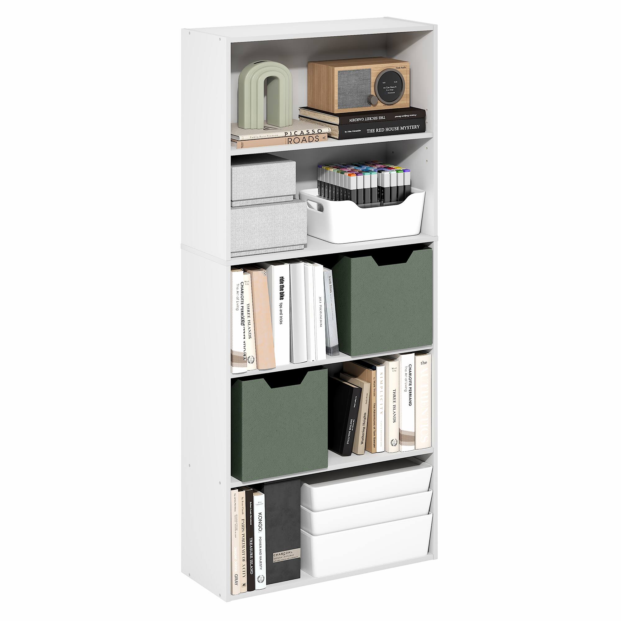 Furinno JAYA Book Shelf, Bookshelf, Bookcase with Adjustable Shelf, 9.5 ...