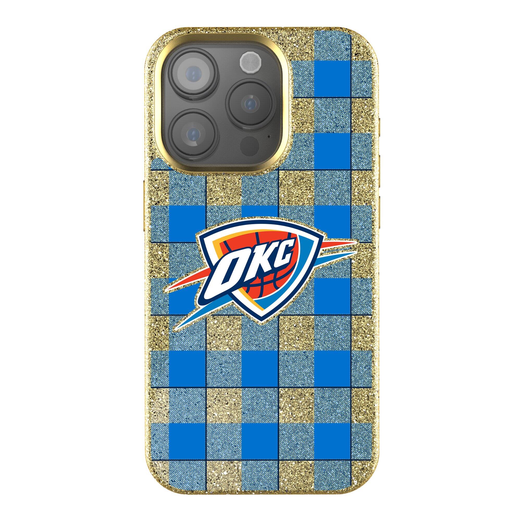 Keyscaper NBA Oklahoma City Thunder Plaid Bling iPhone Case 14 Pro Max Gold 202142966 - Best Buy