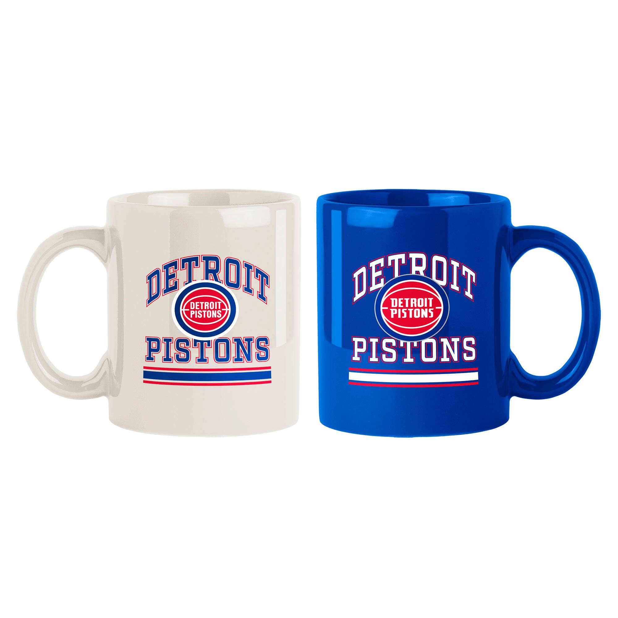Logo Brands Detroit Pistons Two Pack 15oz. Color Mug Set Multicolor ...