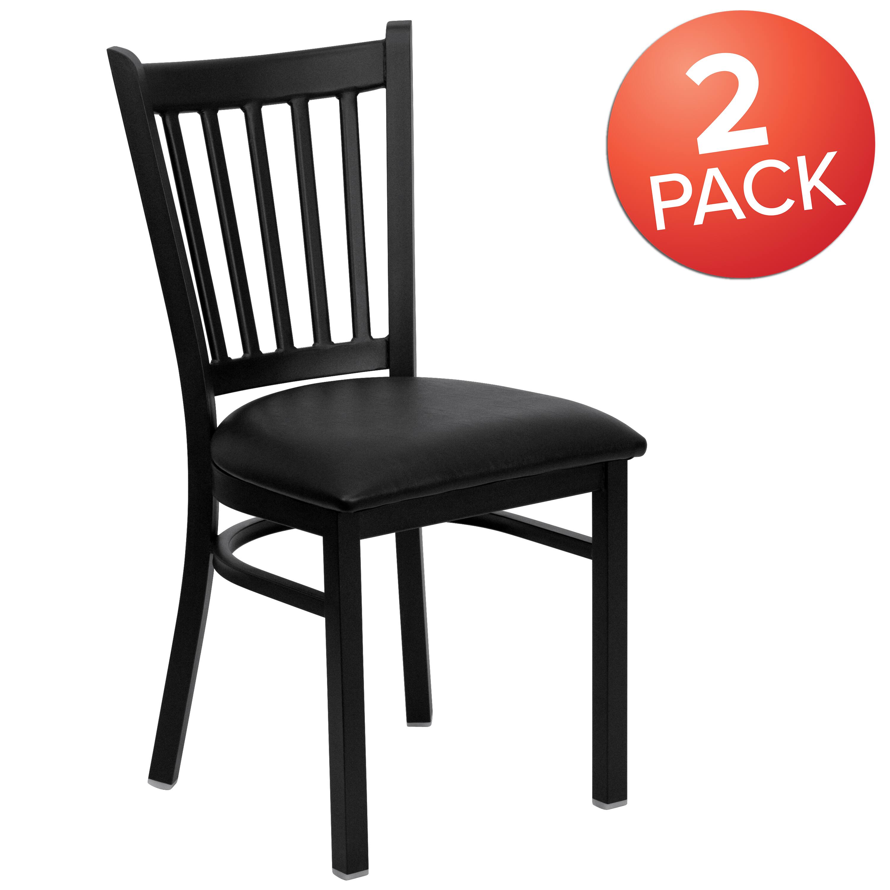 Alt View 1. Emma + Oliver - 2 Pack Vertical Back Metal Restaurant Chair ...