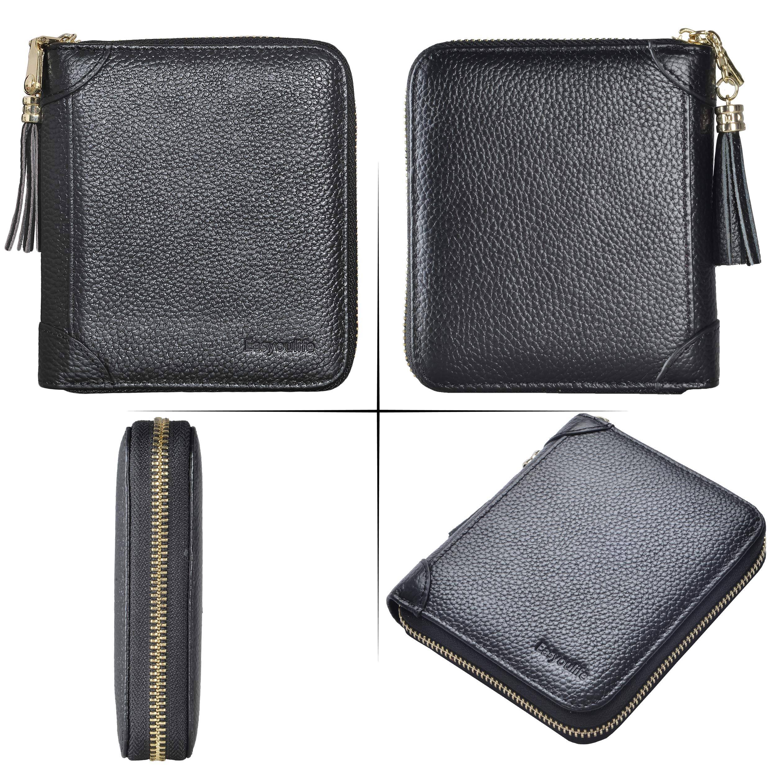 Jadie Link Womens Credit Card Holder Wallet Zip Leather Case Rfid ...