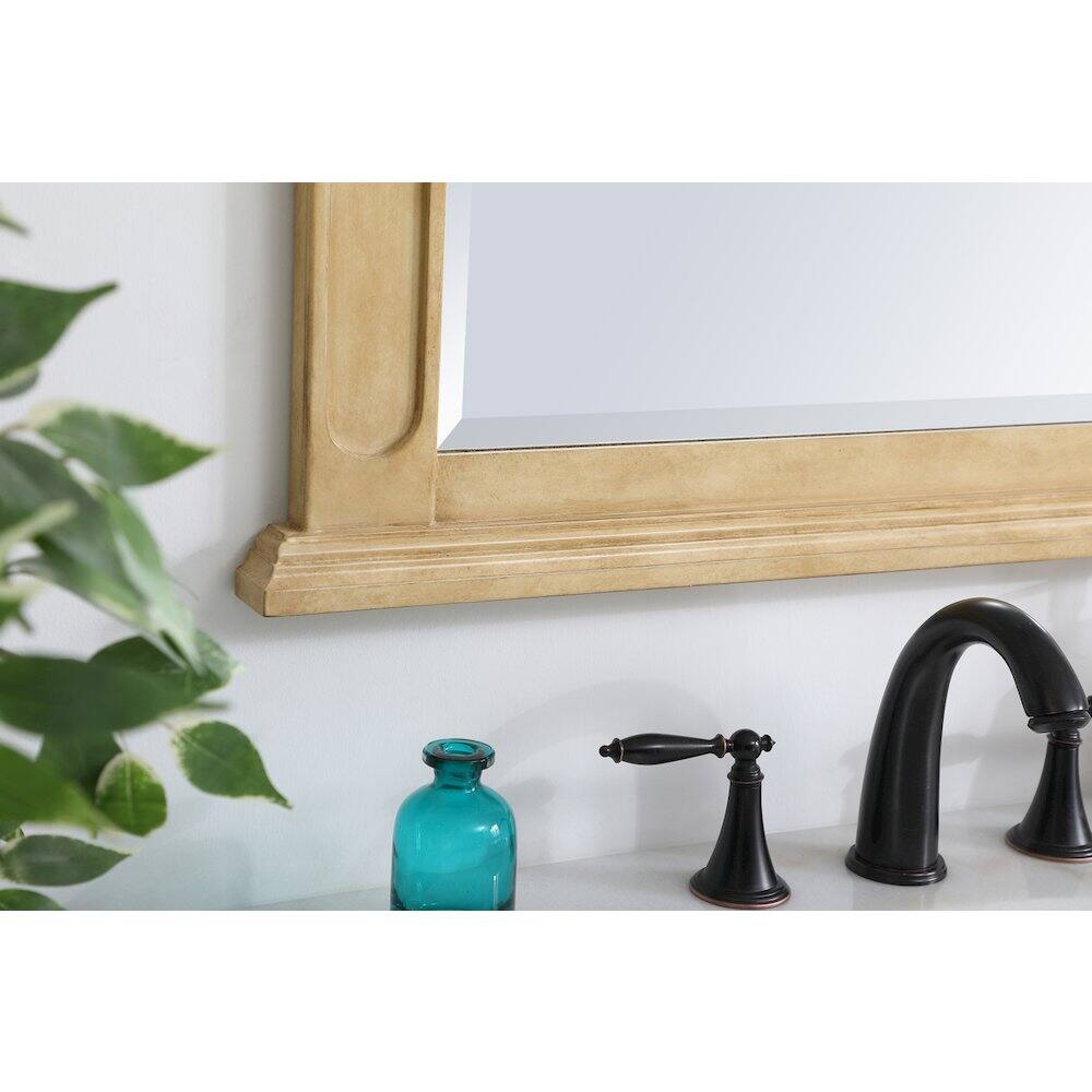 Elegant Decor Wood Frame Mirror 28 Inch X 36 Inch In Antique Beige ...