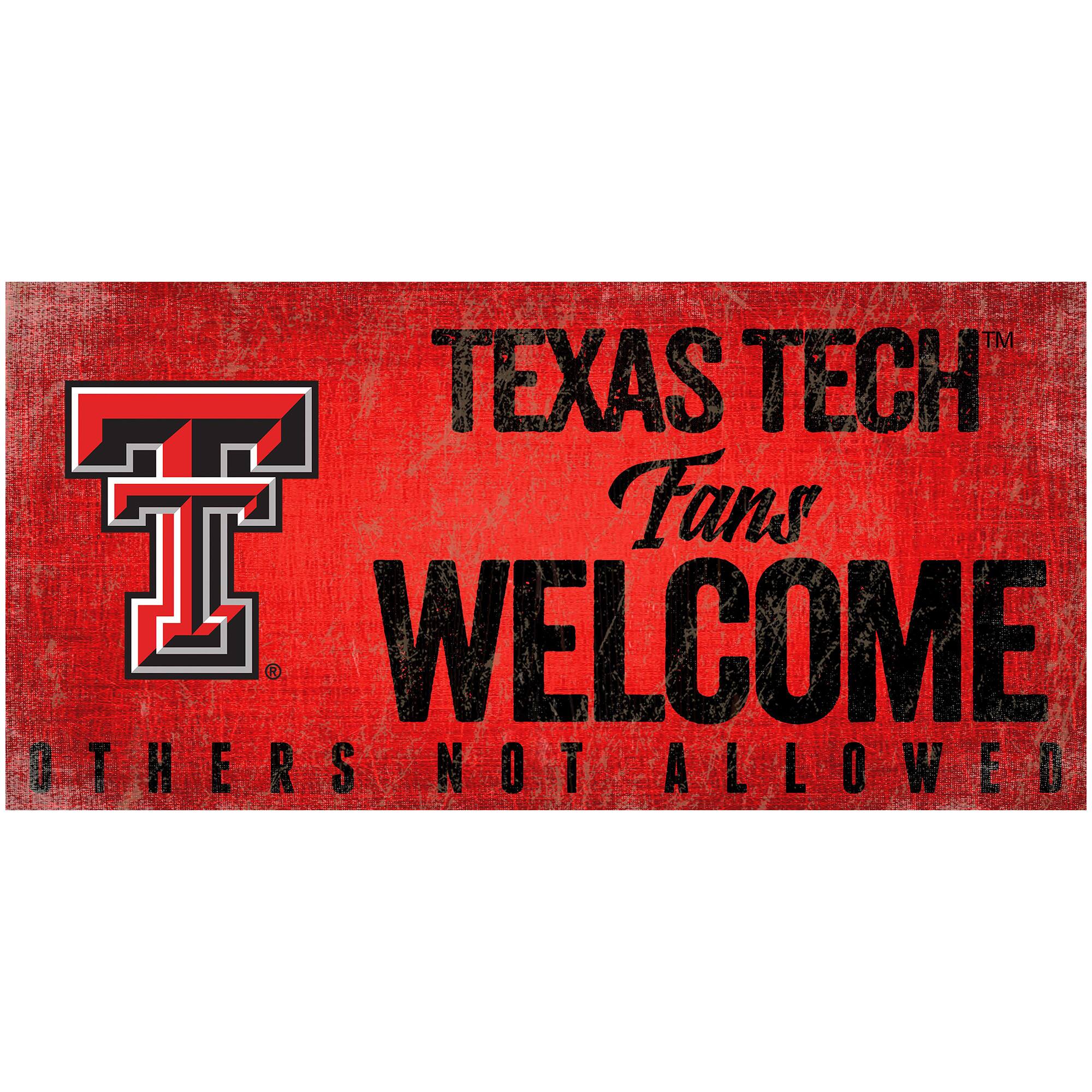 Fan Creations Texas Tech Red Raiders 6" x 12" Fans Welcome Sign ...