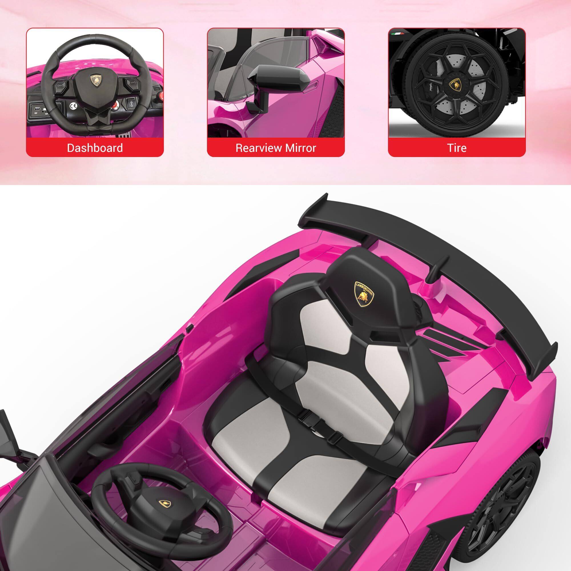 Acekool 12V Lamborghini Kids Electric Sports Car, Remote Control ...