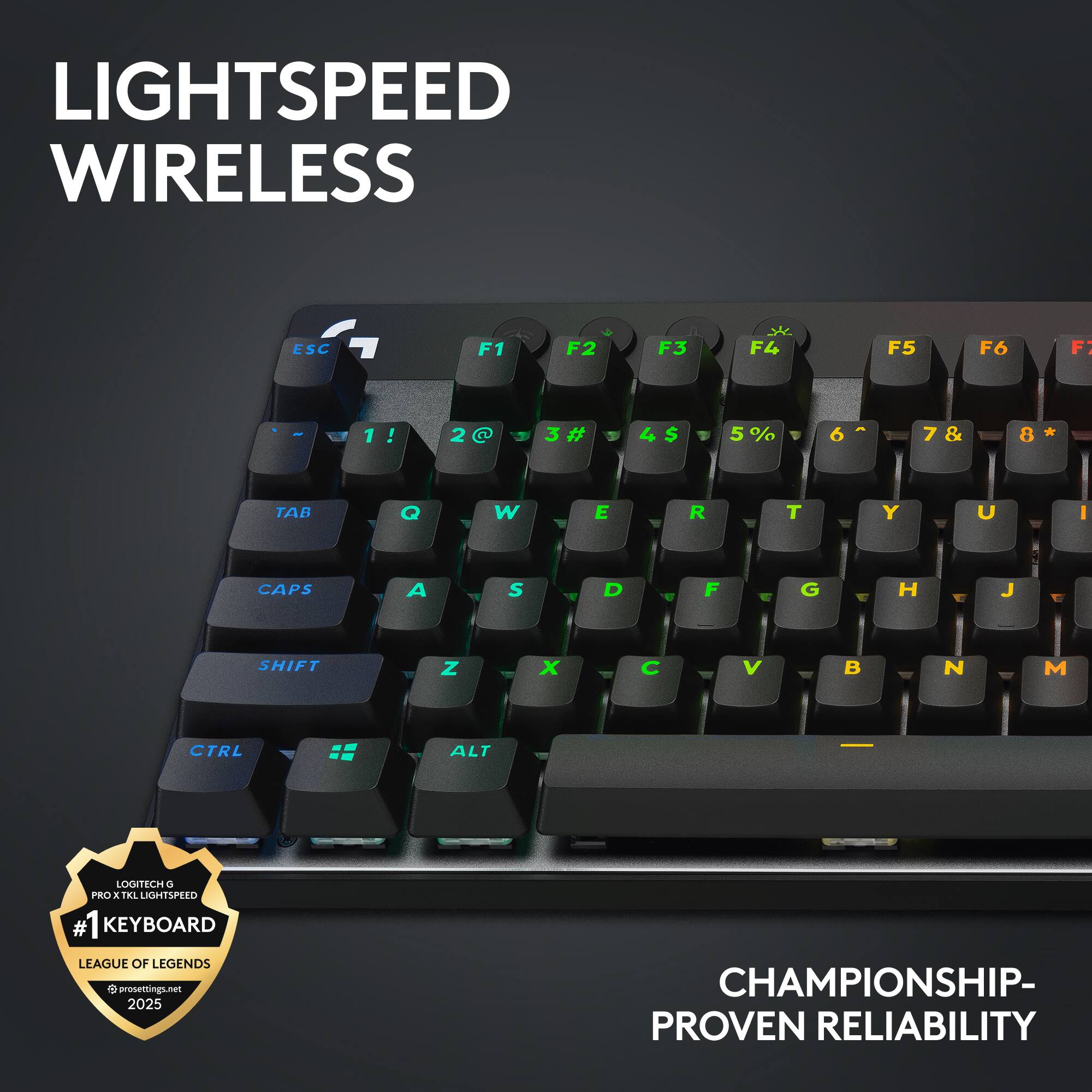 Logitech PRO X TKL LIGHTSPEED Wireless Mechanical Tactile Switch Gaming ...
