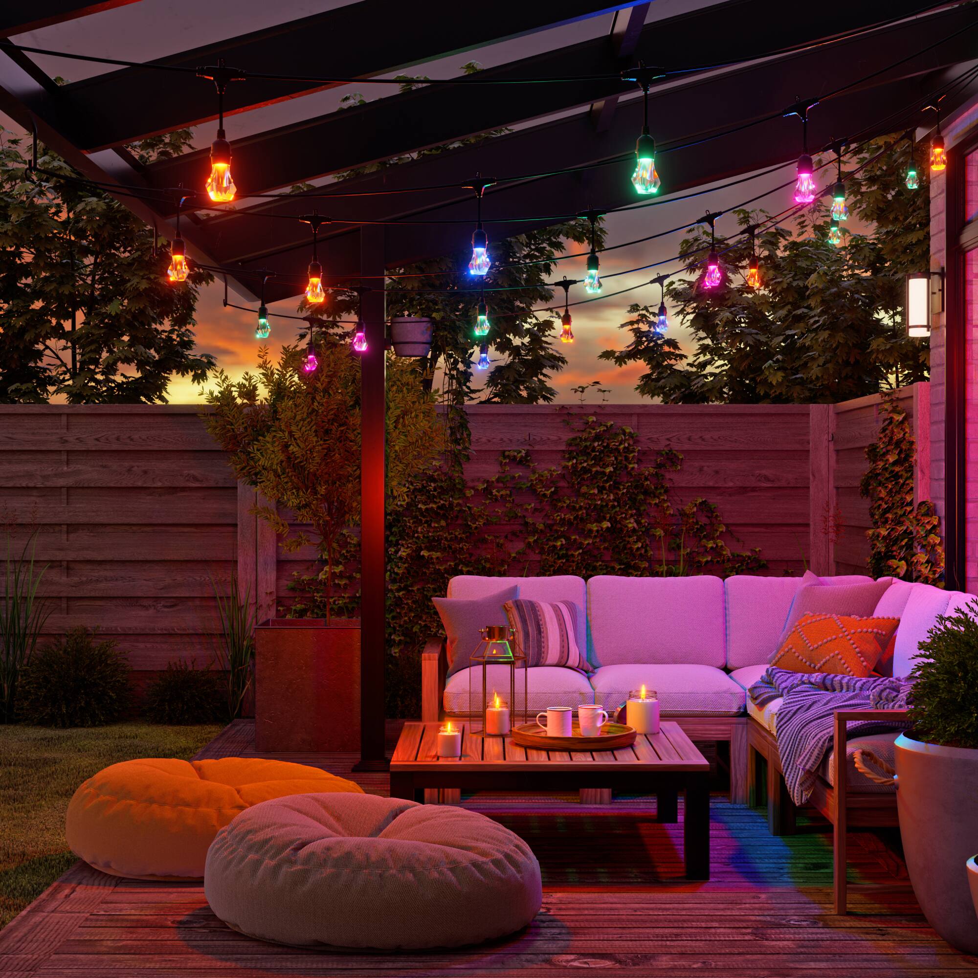 Best Buy: Nanoleaf Essentials Smart Multicolor Outdoor String Lights ...