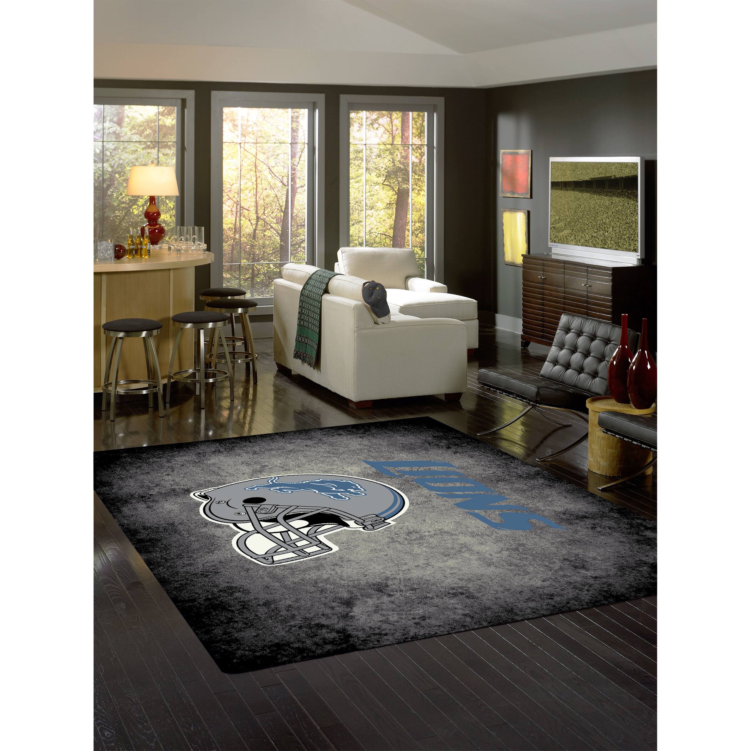 Imperial Detroit Lions 3'10" x 5'4" Distressed Rug Black 3532802 - Best Buy