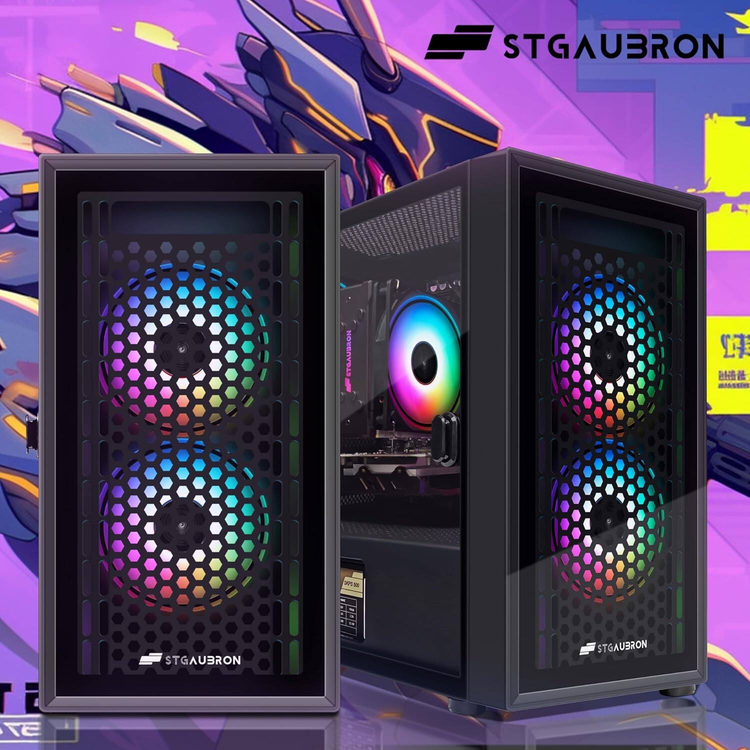 STGAubron Gaming PC Computer Desktop, Radeon RX 560 4Ghz, Intel Core I5 9400F up to 4.3G, 16G ...