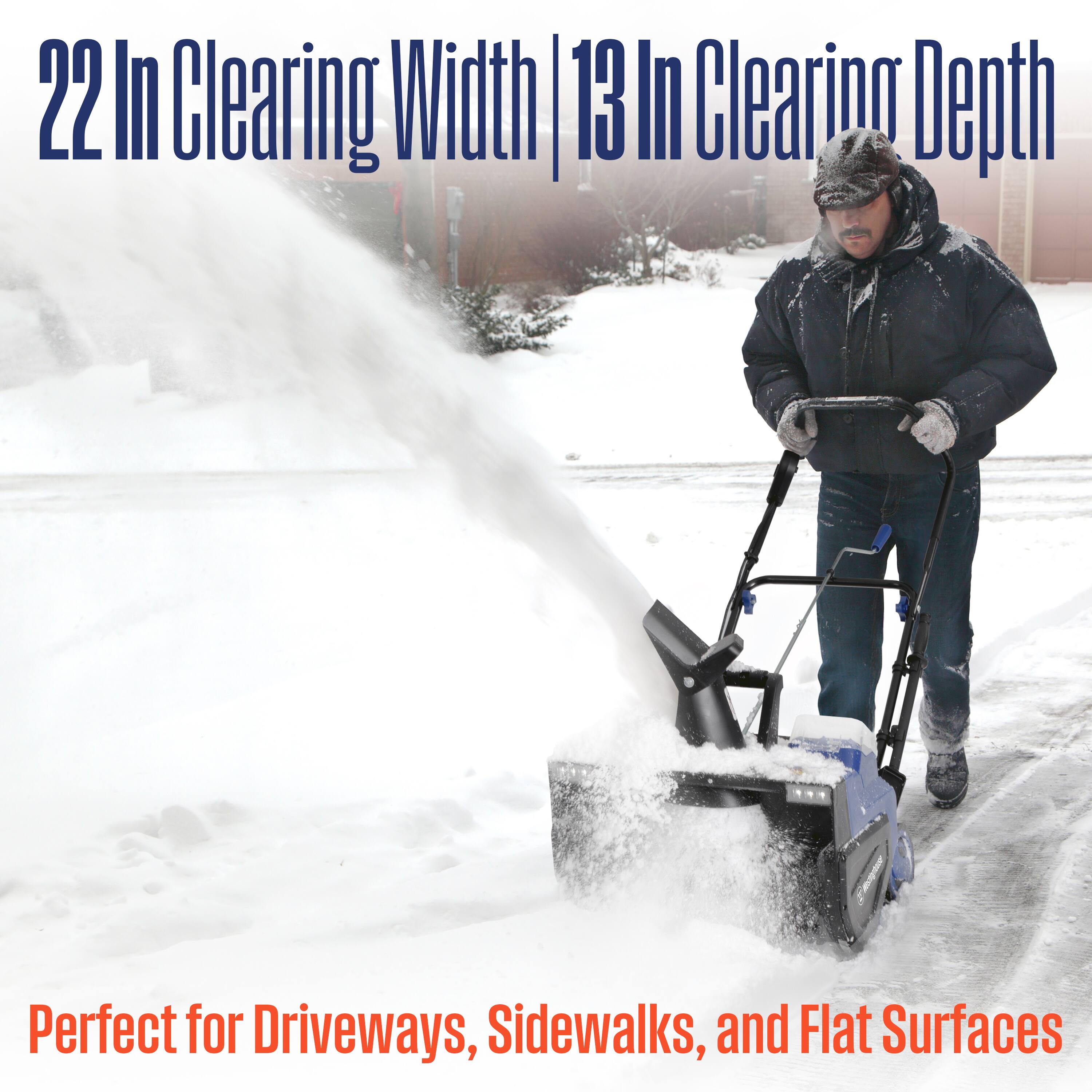 Westinghouse 22 in. 120 Volt Single Stage Cordless Electric Snow Blower ...