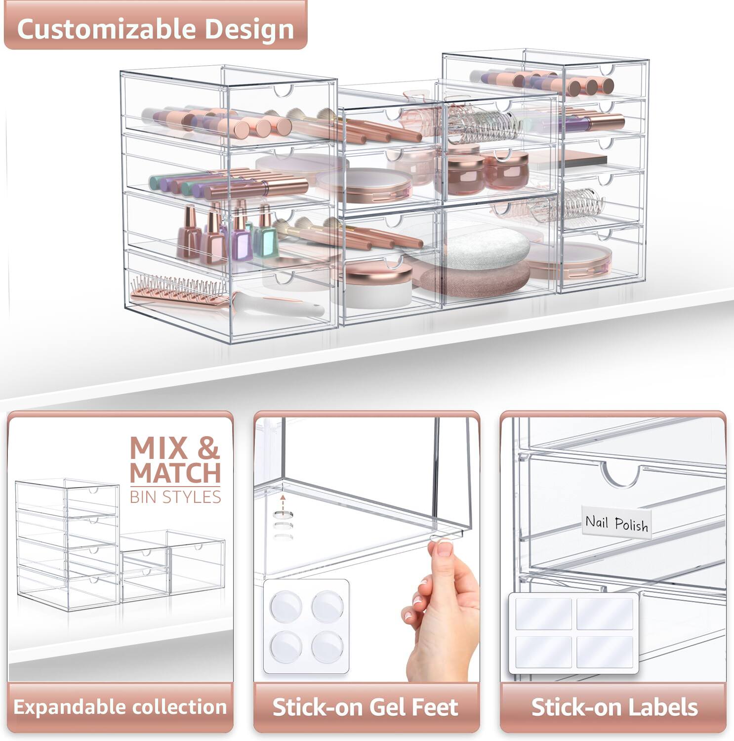 Sorbus 16 Drawers Acrylic Organizer for Makeup, Organization and ...