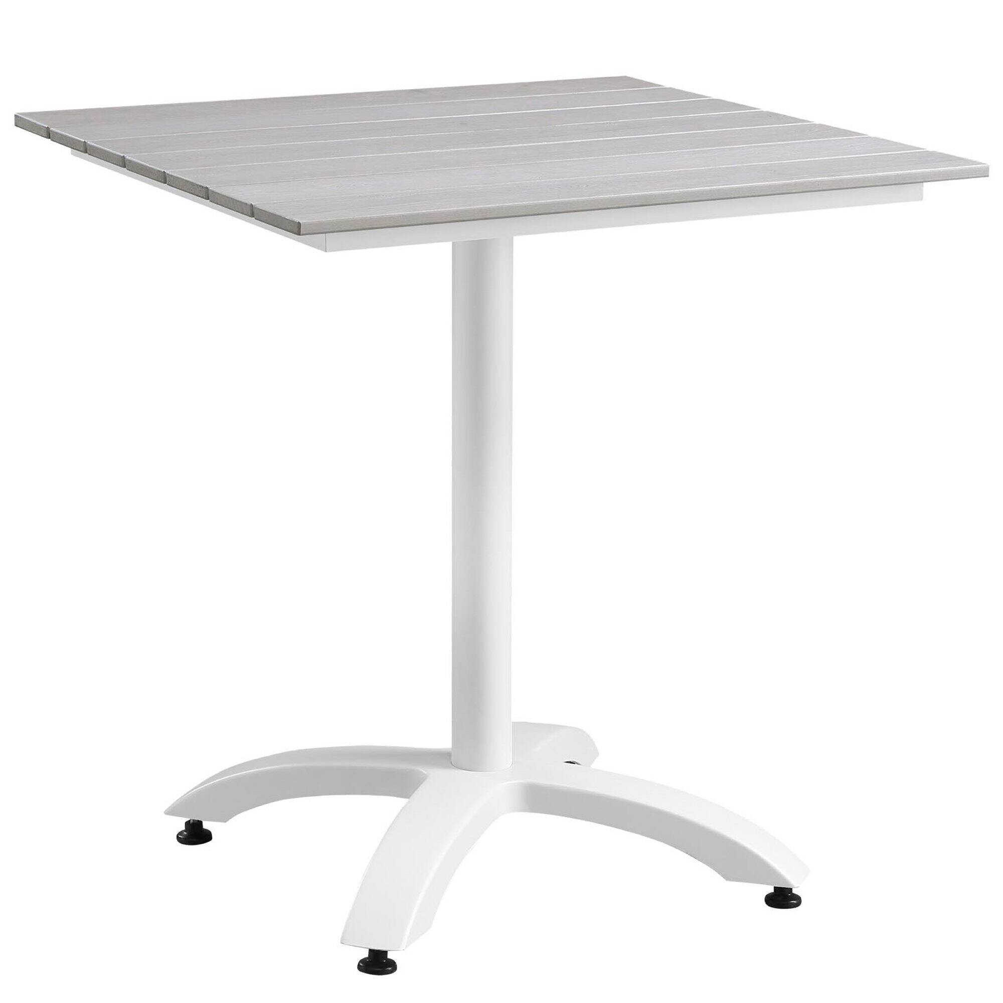 Maine 28" Outdoor Patio Dining Table by Modway White Light Gray EEI ...