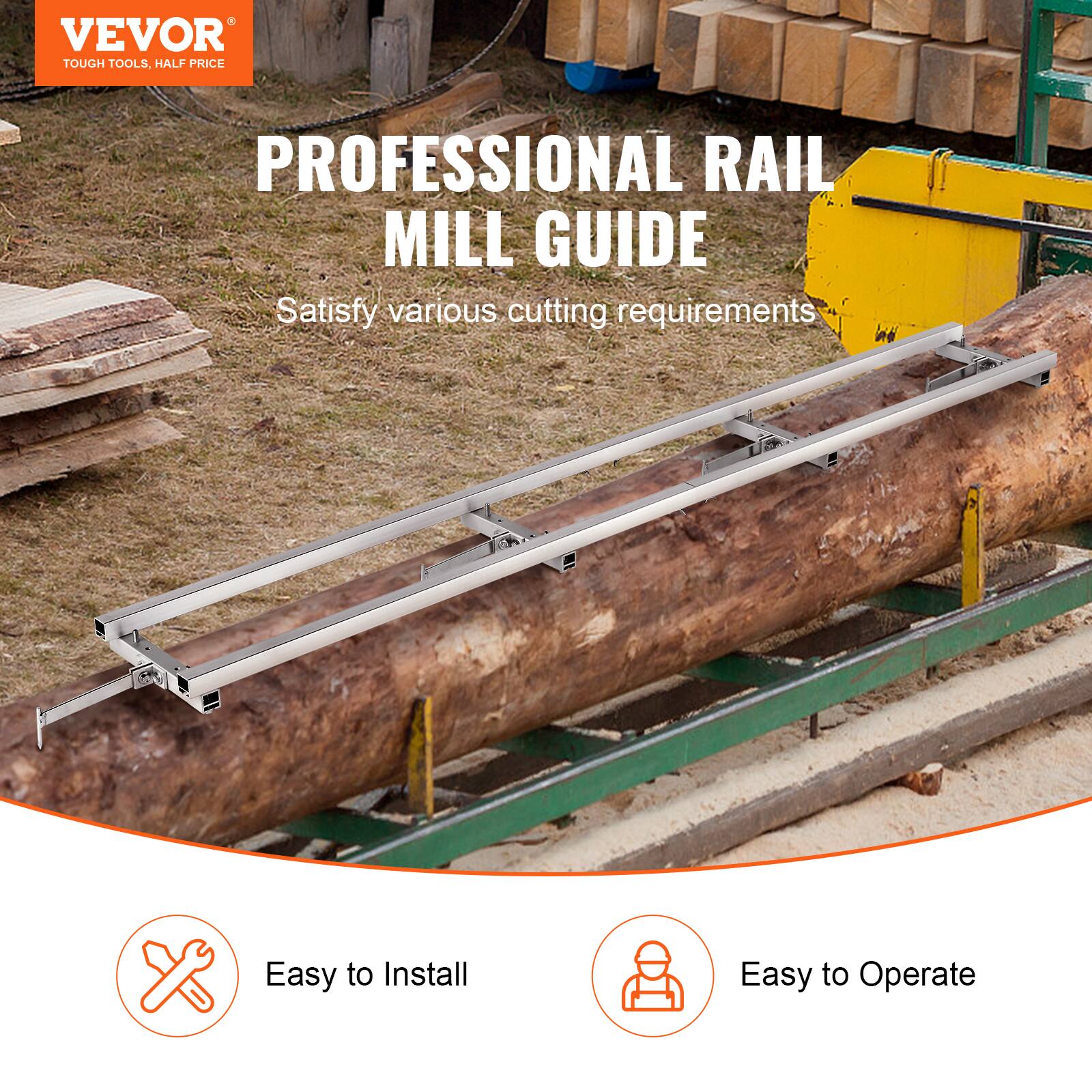 VEVOR Rail Mill Guide System, 9 ft Milling Guide, 4 Crossbar Kits ...