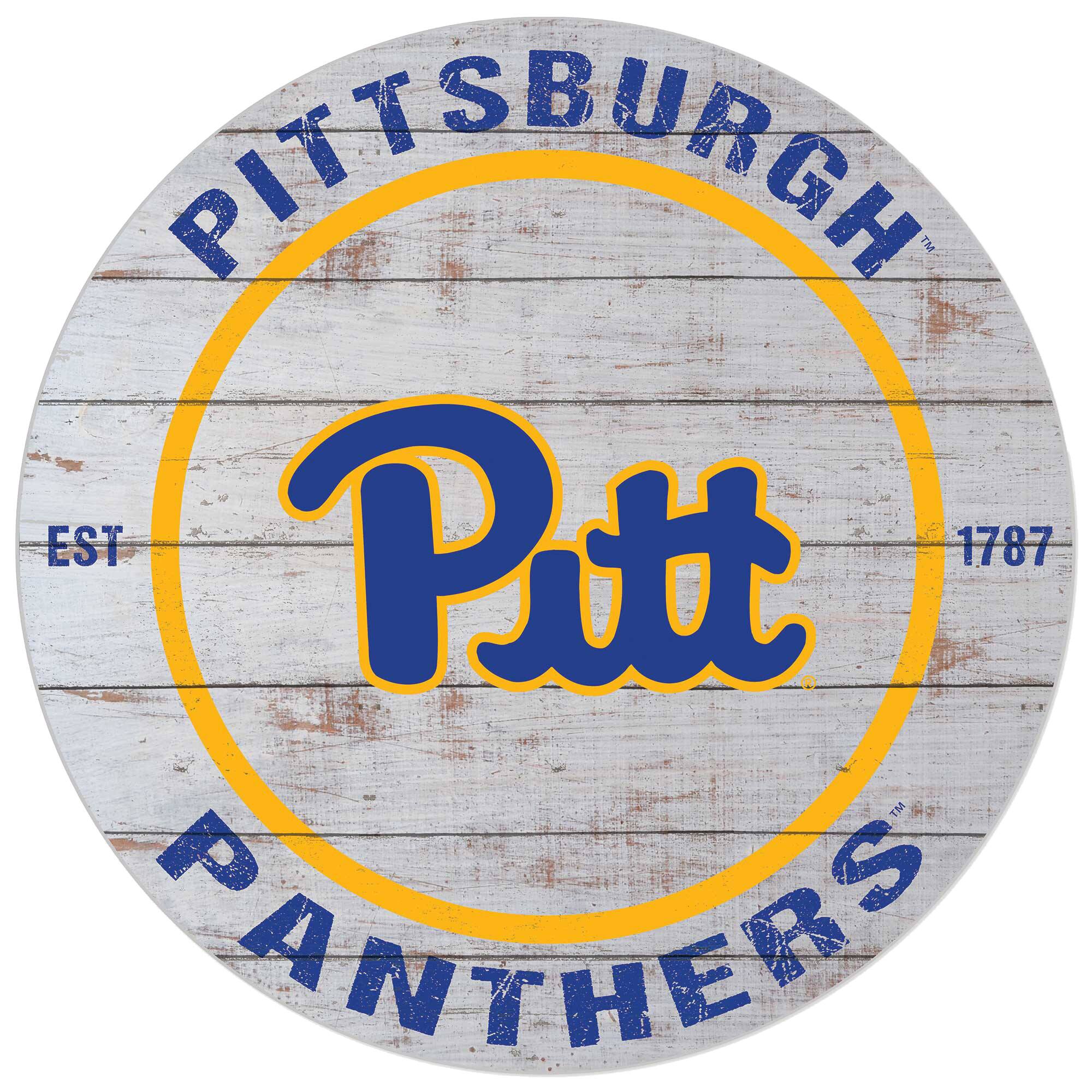 Jardine Pitt Panthers 20'' x 20'' Indoor/Outdoor Weathered Circle Sign ...