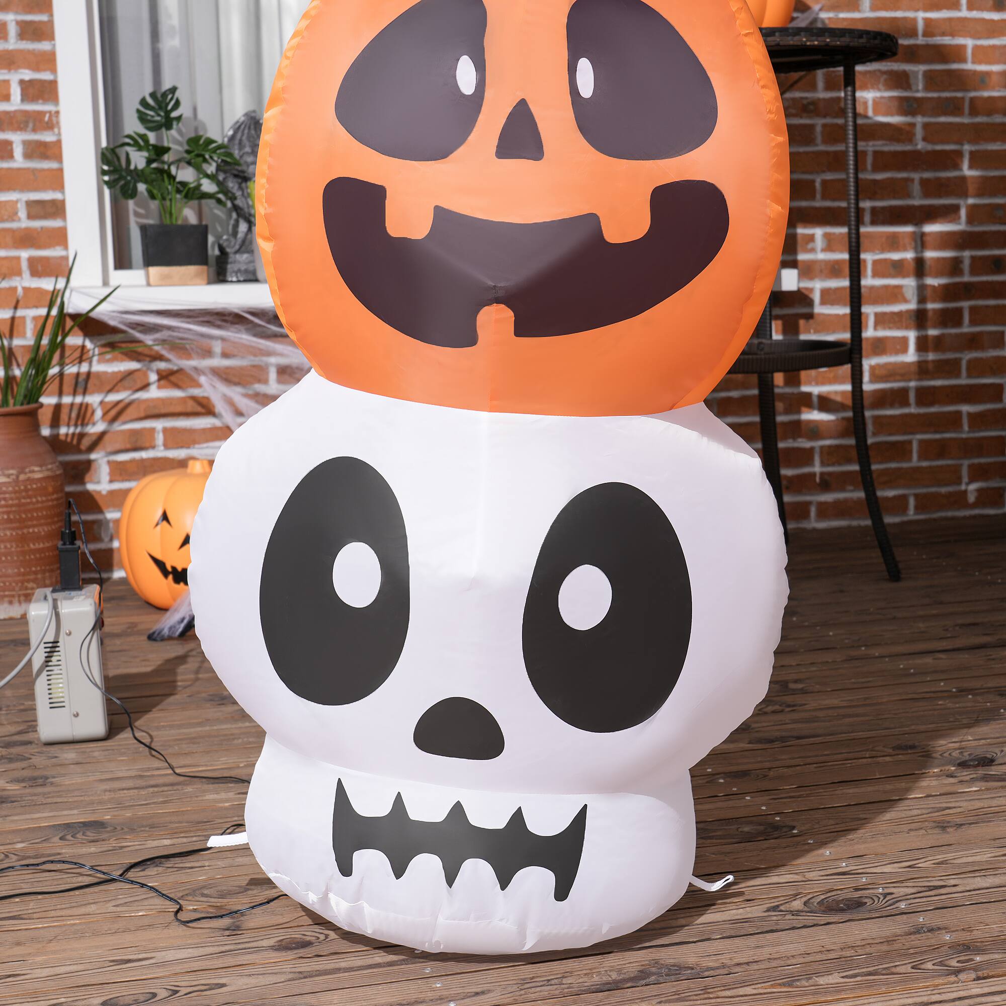 Outsunny 8ft Large Halloween Inflatable Archway, Blow Up Lighted ...