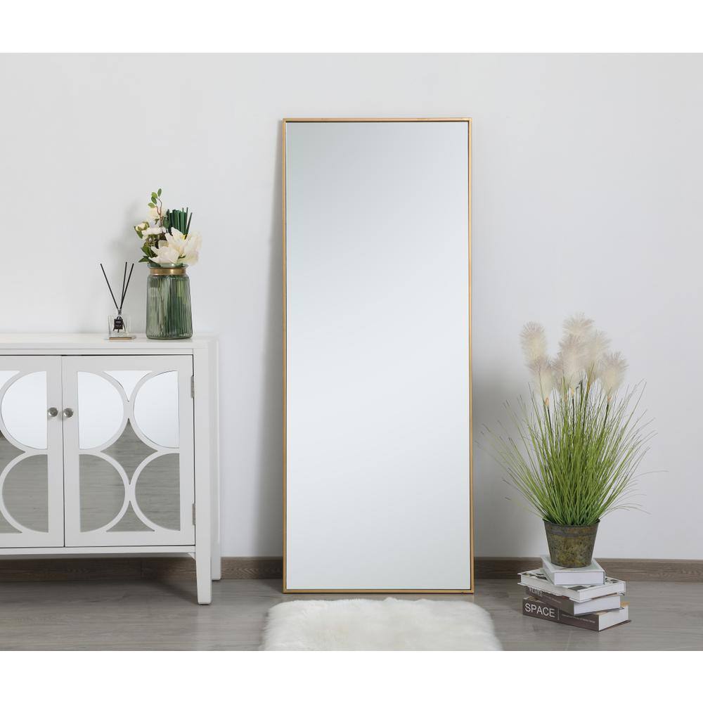 Elegant Decor Metal frame rectangle mirror 24 inch Brass BG3604864 ...