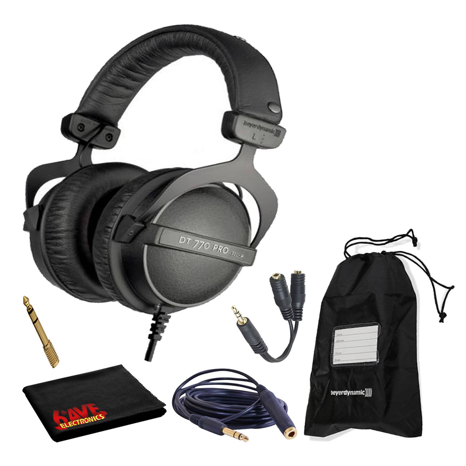 Beyerdynamic DT 770 Pro 32 Ohm Headphones with Splitter and Extension ...