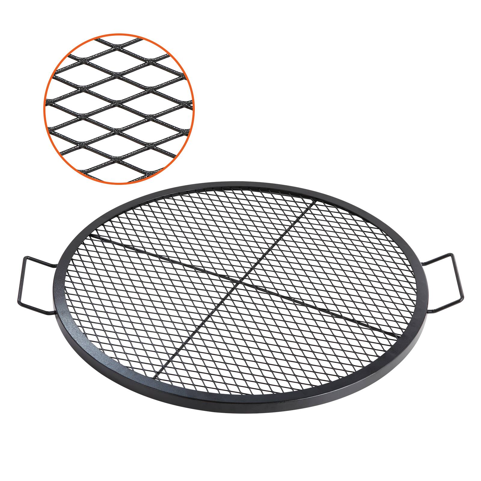 VEVOR X Marks Fire Pit Grill Grate,Round Cooking Grate,Heavy Duty Steel ...