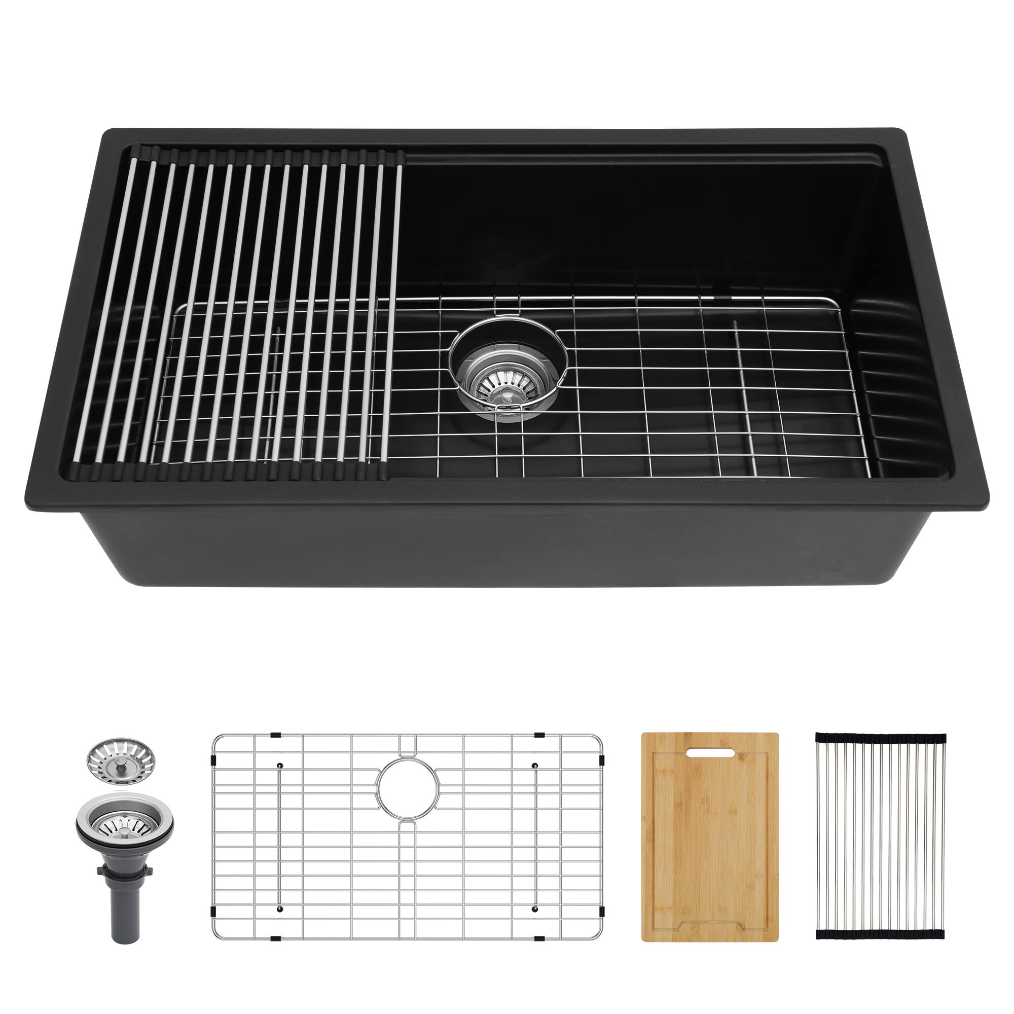 TinyHomie Quartz Kitchen Sink 32in x 19in x 9.65in granite composite ...