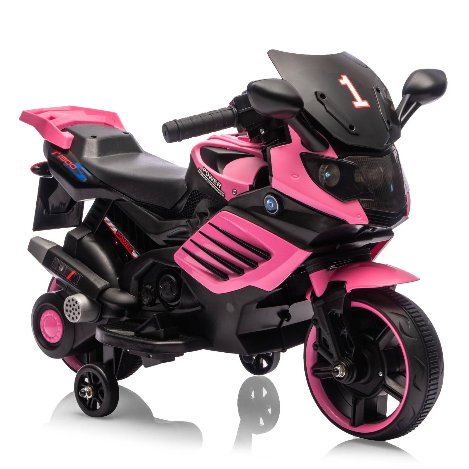 Jojoka 6V Kids Electric Motorcycle with Training Wheels, Battery ...